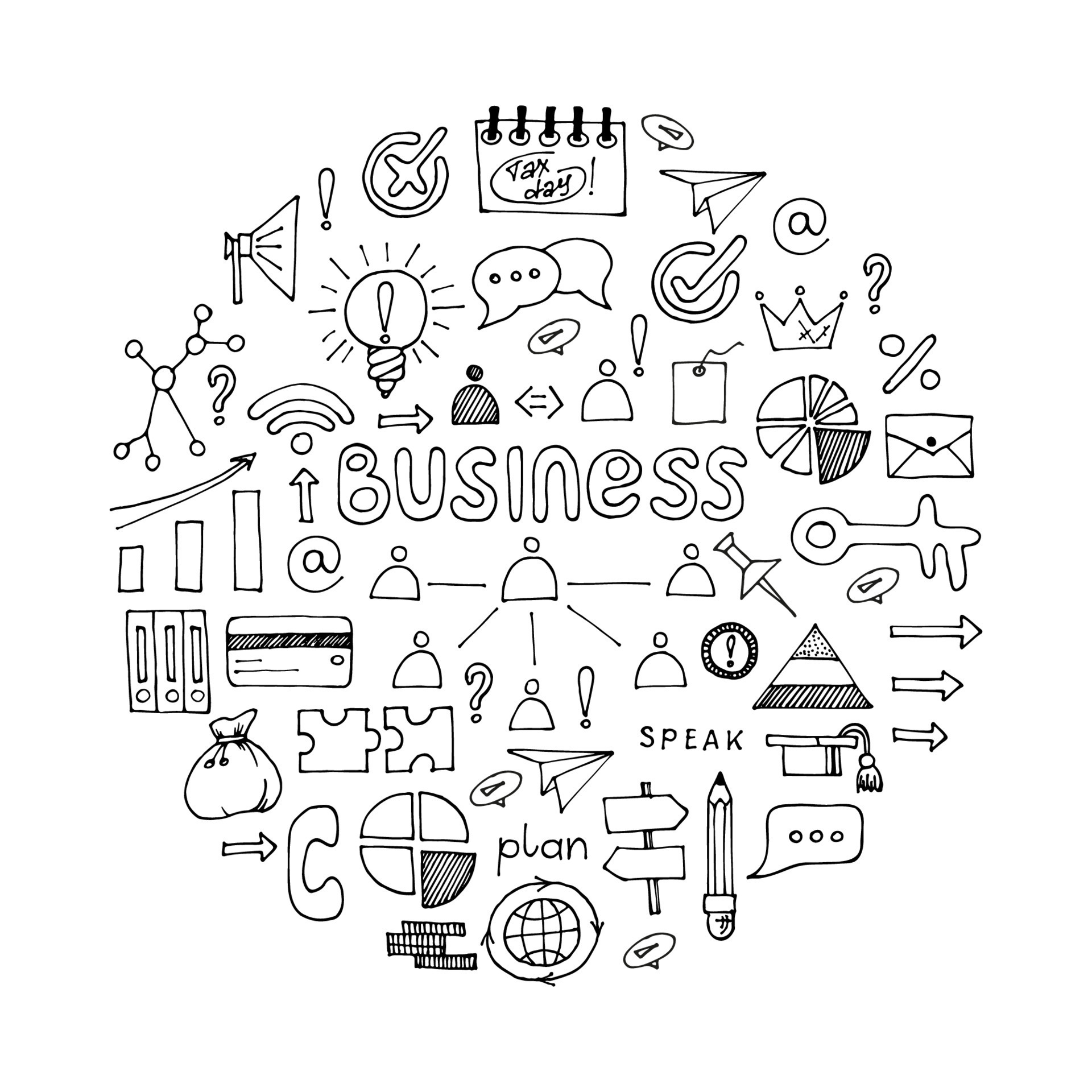 Hand Drawn Business background, Doodles vector illustration. 11193869 ... Hand Drawn Business background, Doodles vector illustration. 11193869 ...