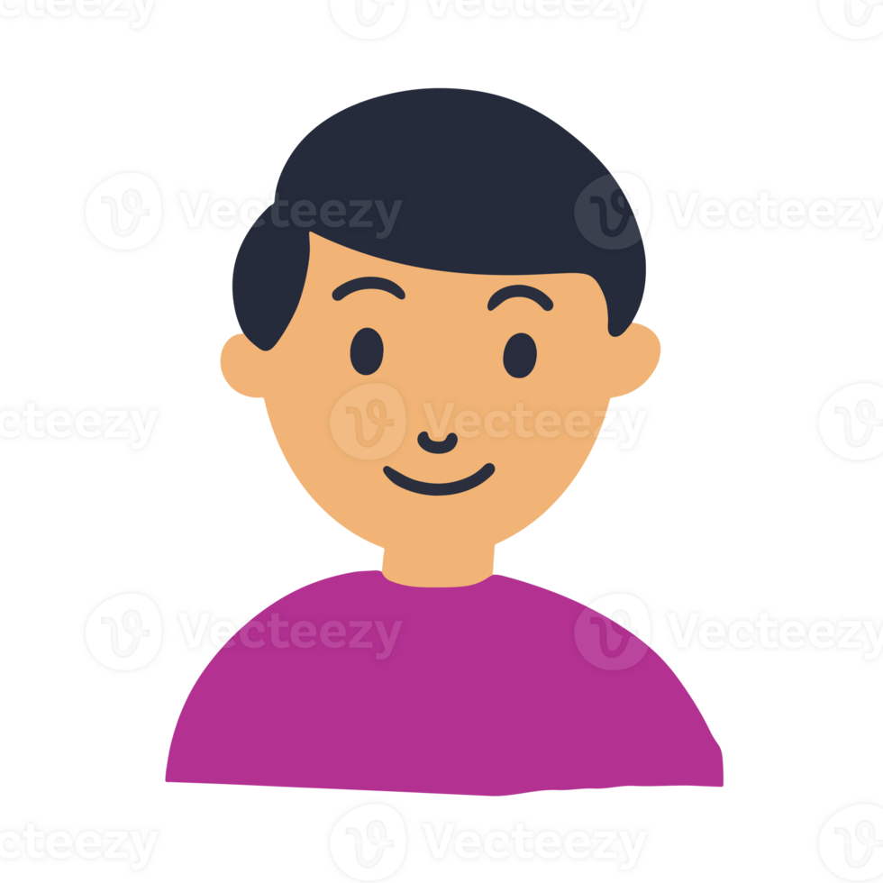 Light Smile Expression Illustration Cute Man Portrait Character Design For Emoji And Sticker