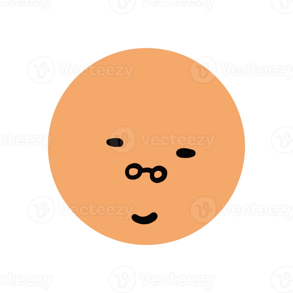 Grandfather Illustration Cute People In Round Shape Character Design 11196357 Png