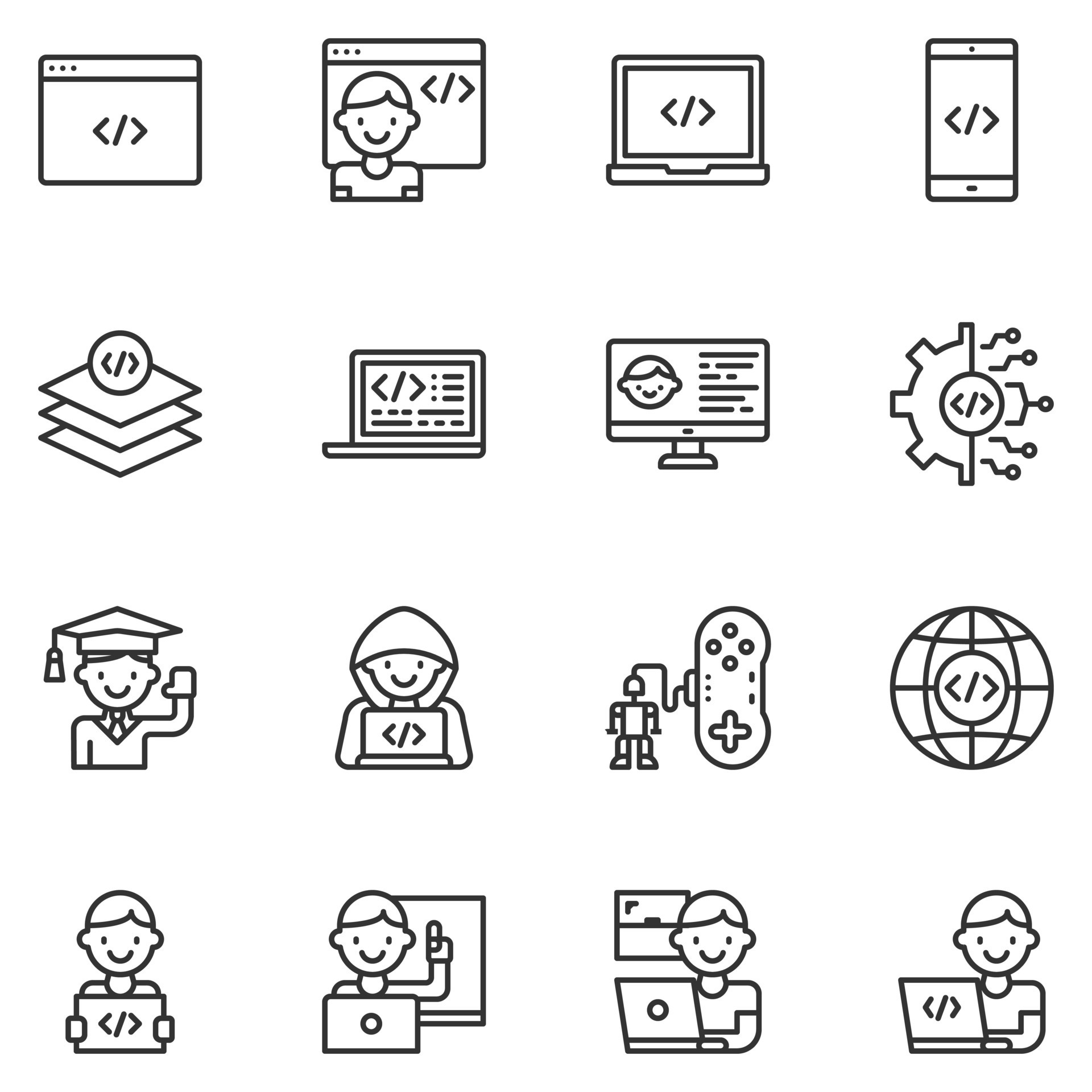 kids coding icon vector , studying, game, development, robotics ... kids coding icon vector , studying, game, development, robotics ...