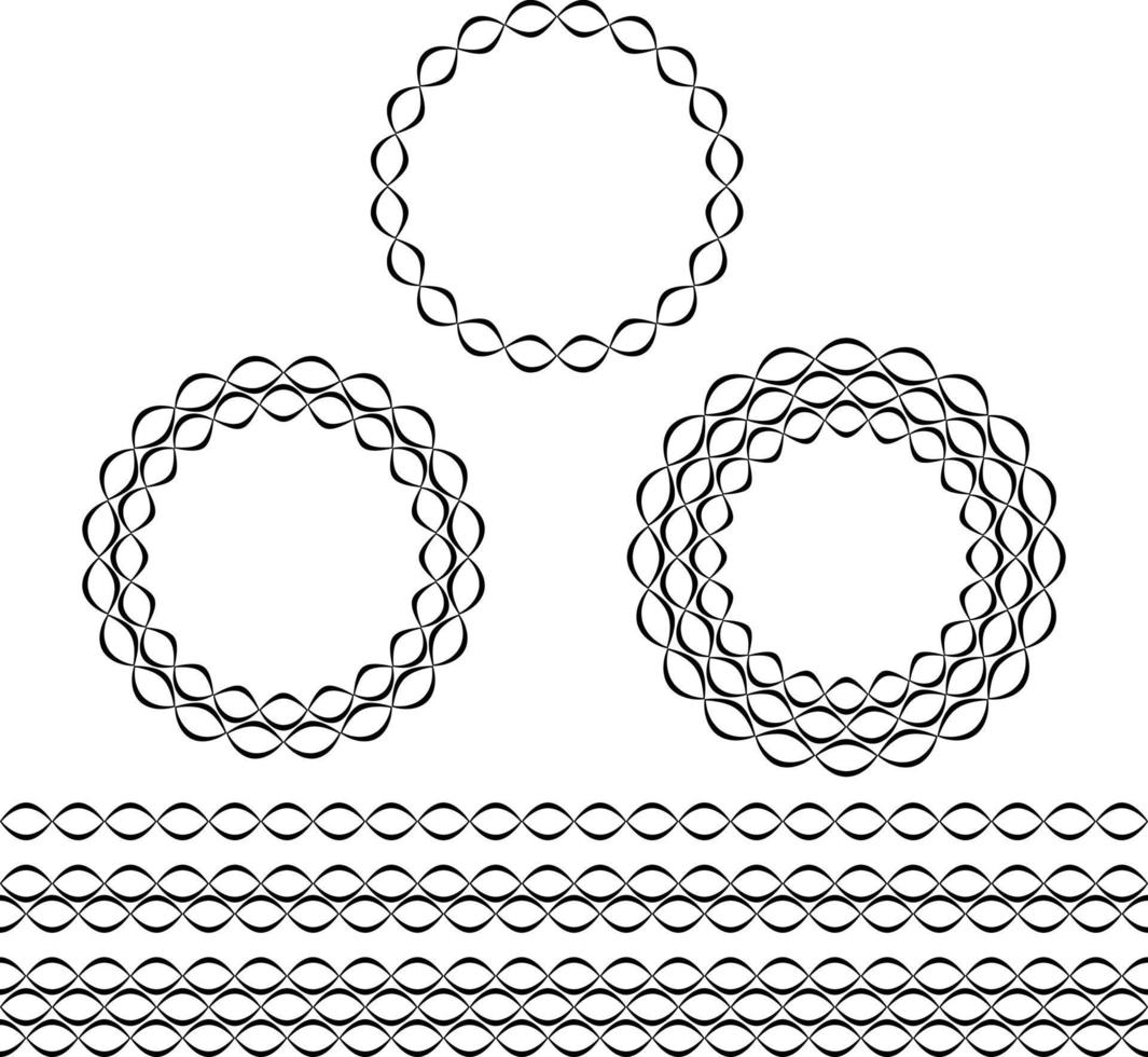 Wavy Line Decorative Circle Frames And Border Patterns 11200890 Vector Art At Vecteezy