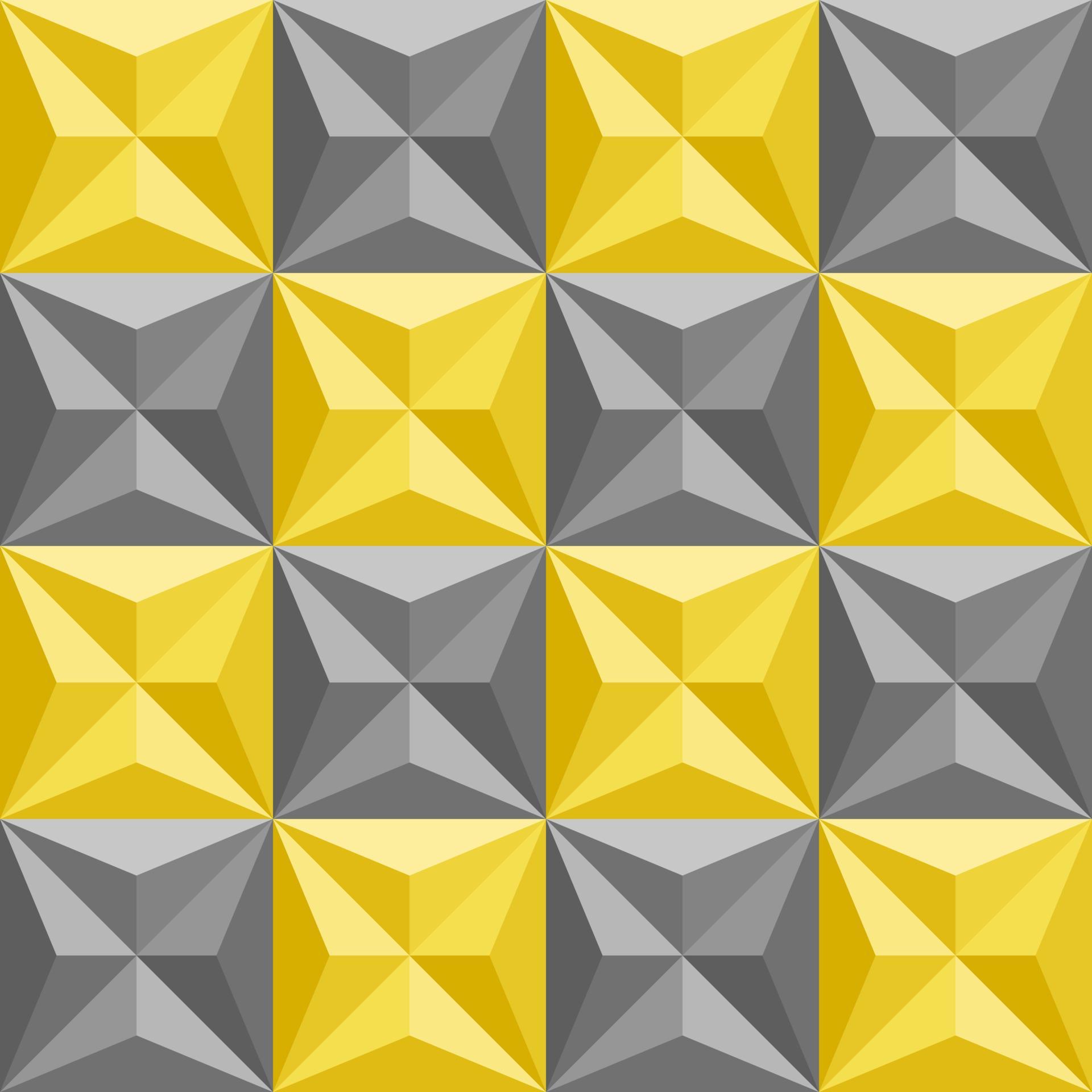 Checkered Patterns 3D Shapes Triangles Squares Yellow And Gray 11201501 ...