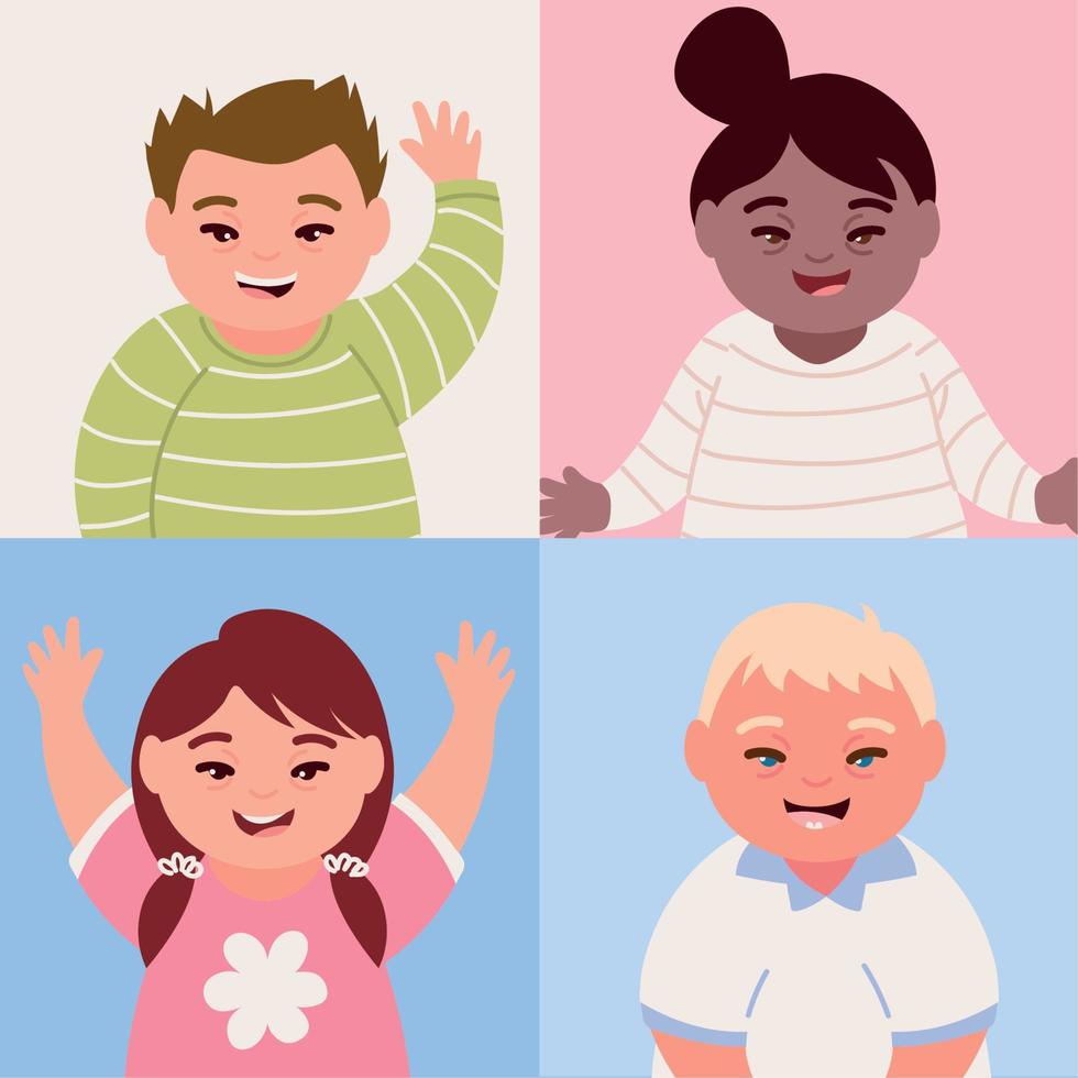 Niños Y Niñas Con Síndrome De Down 11202326 Vector En Vecteezy