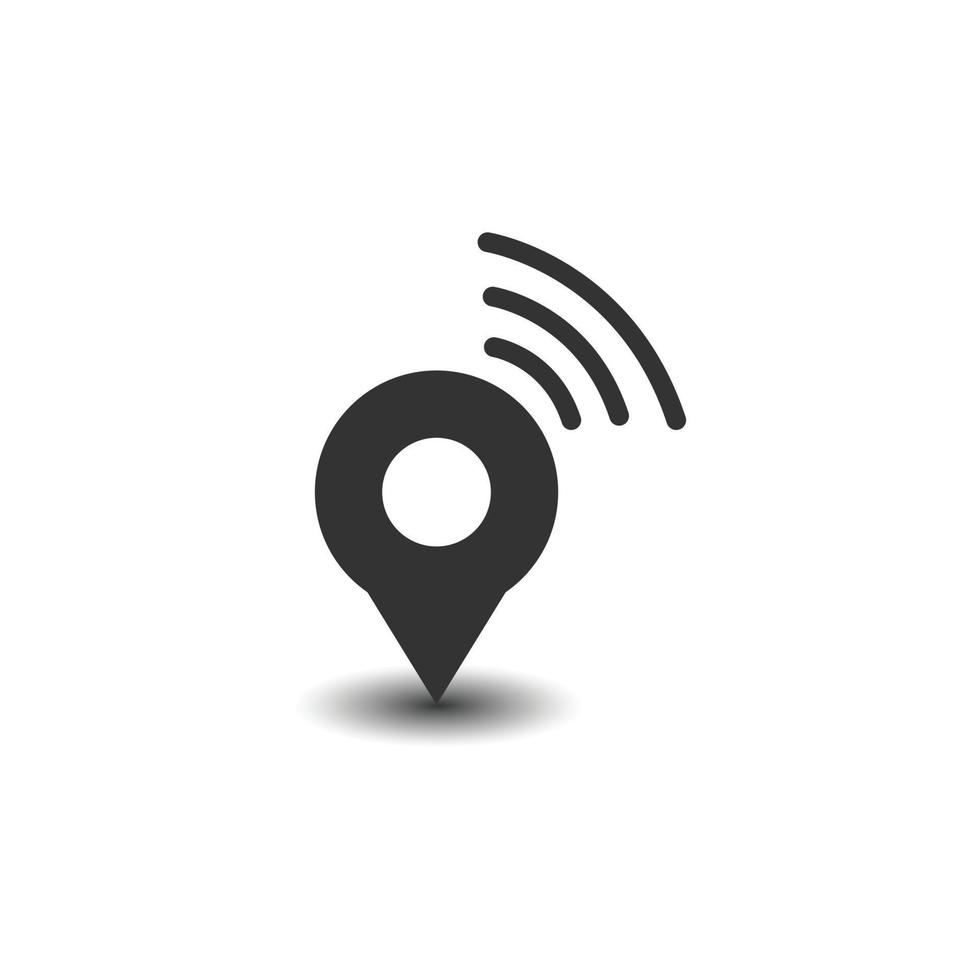 Map pointer location pin Icon with wifi connection symbol vector ... Map pointer location pin Icon with wifi connection symbol vector ...