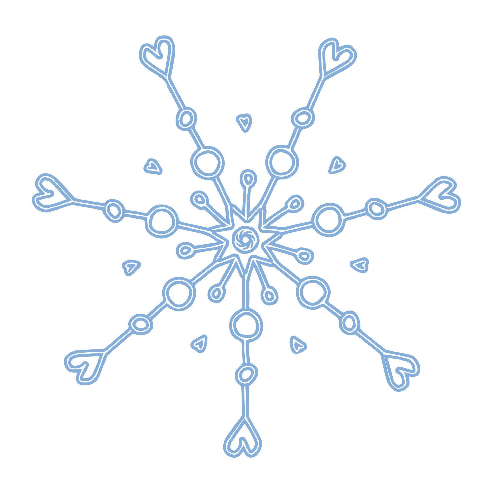 Elegant fantasy blue snowflake vector illustration isolated on white ...