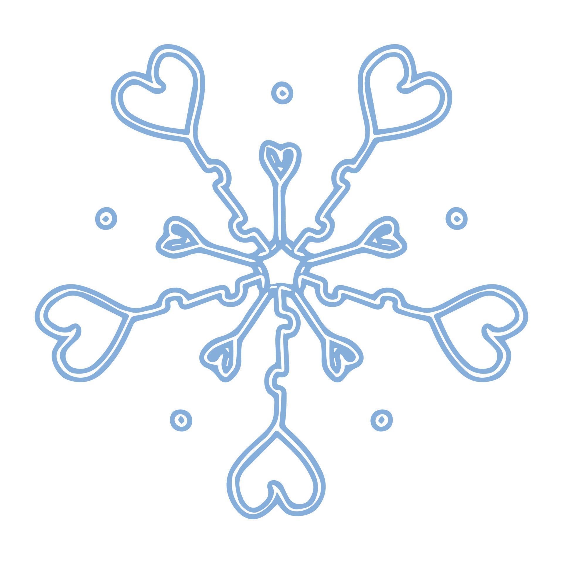 Fantasy blue snowflake vector illustration isolated on white background ...