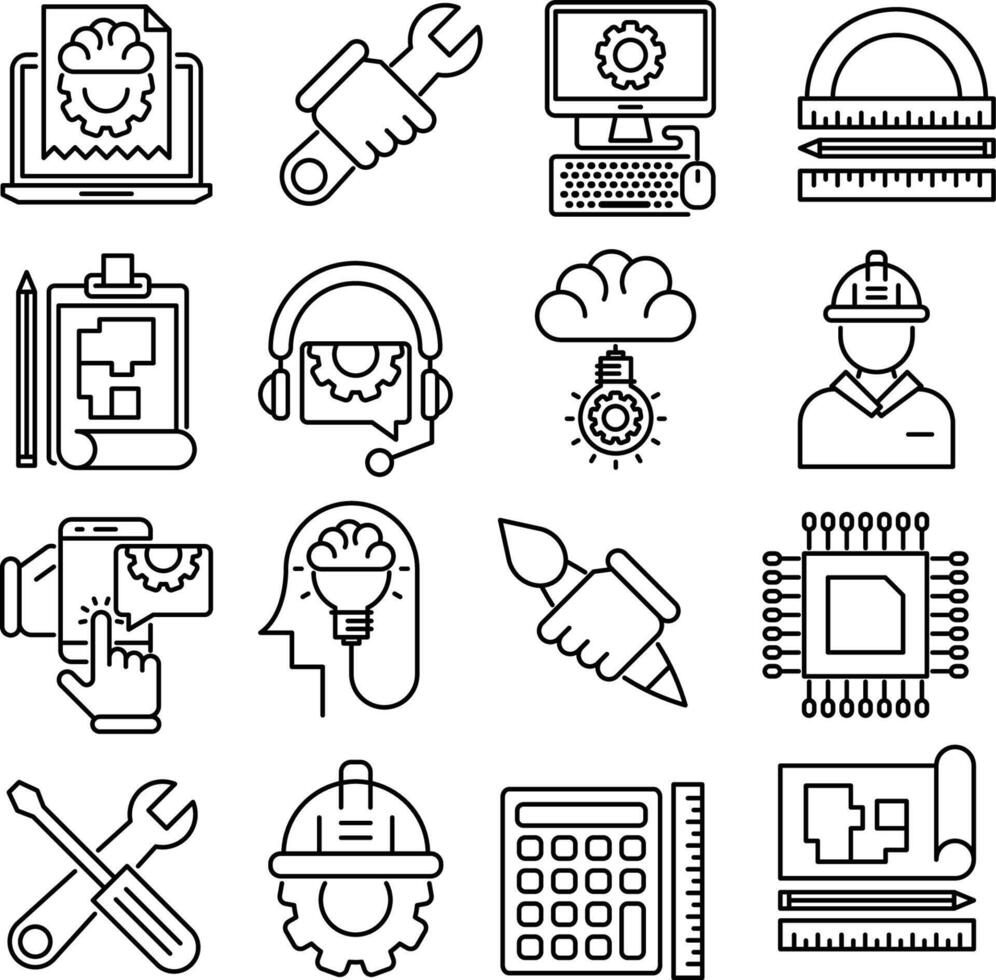 Engineering icons set 11207482 Vector Art at Vecteezy