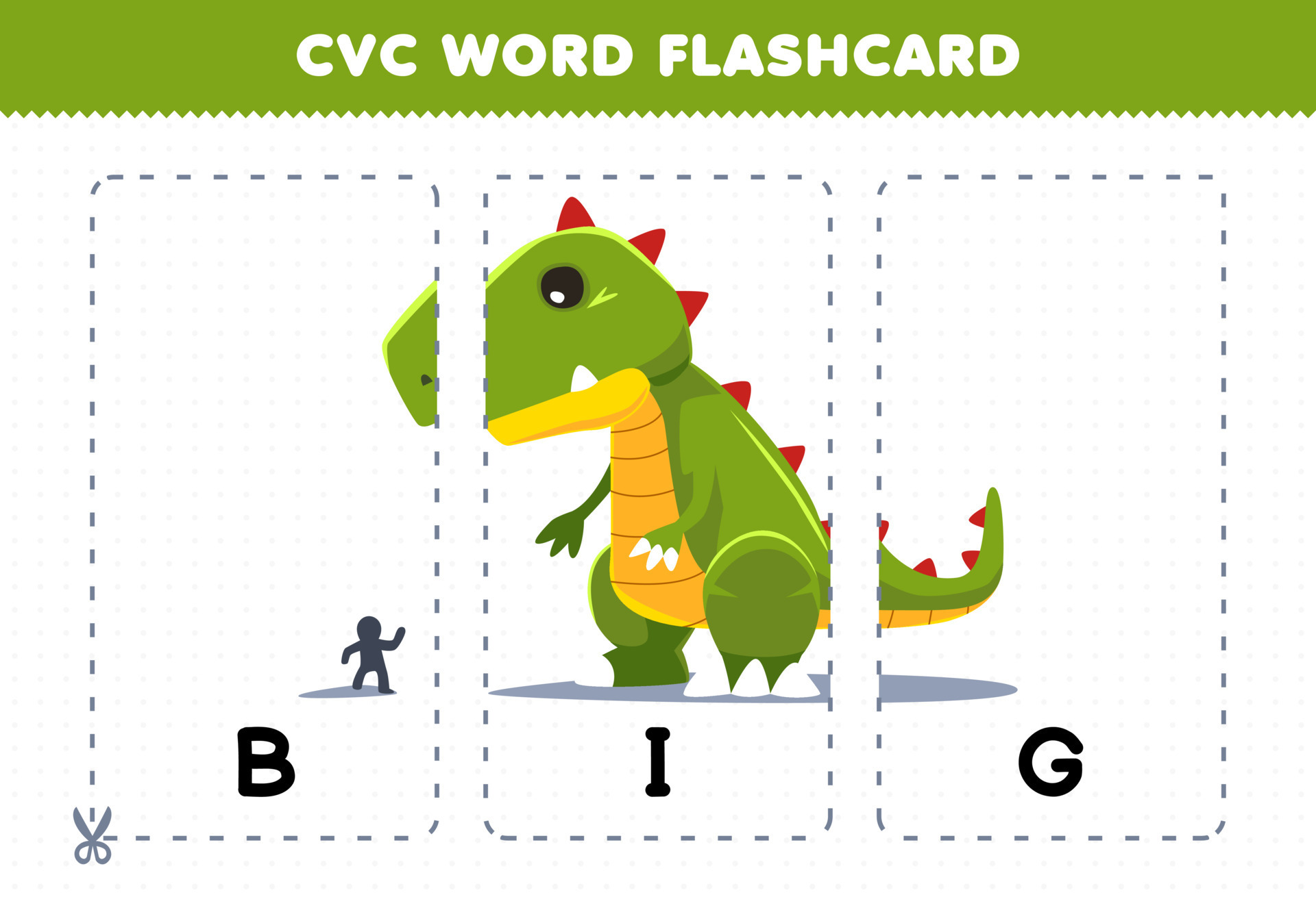 Education game for children learning consonant vowel consonant word with cute cartoon BIG ...