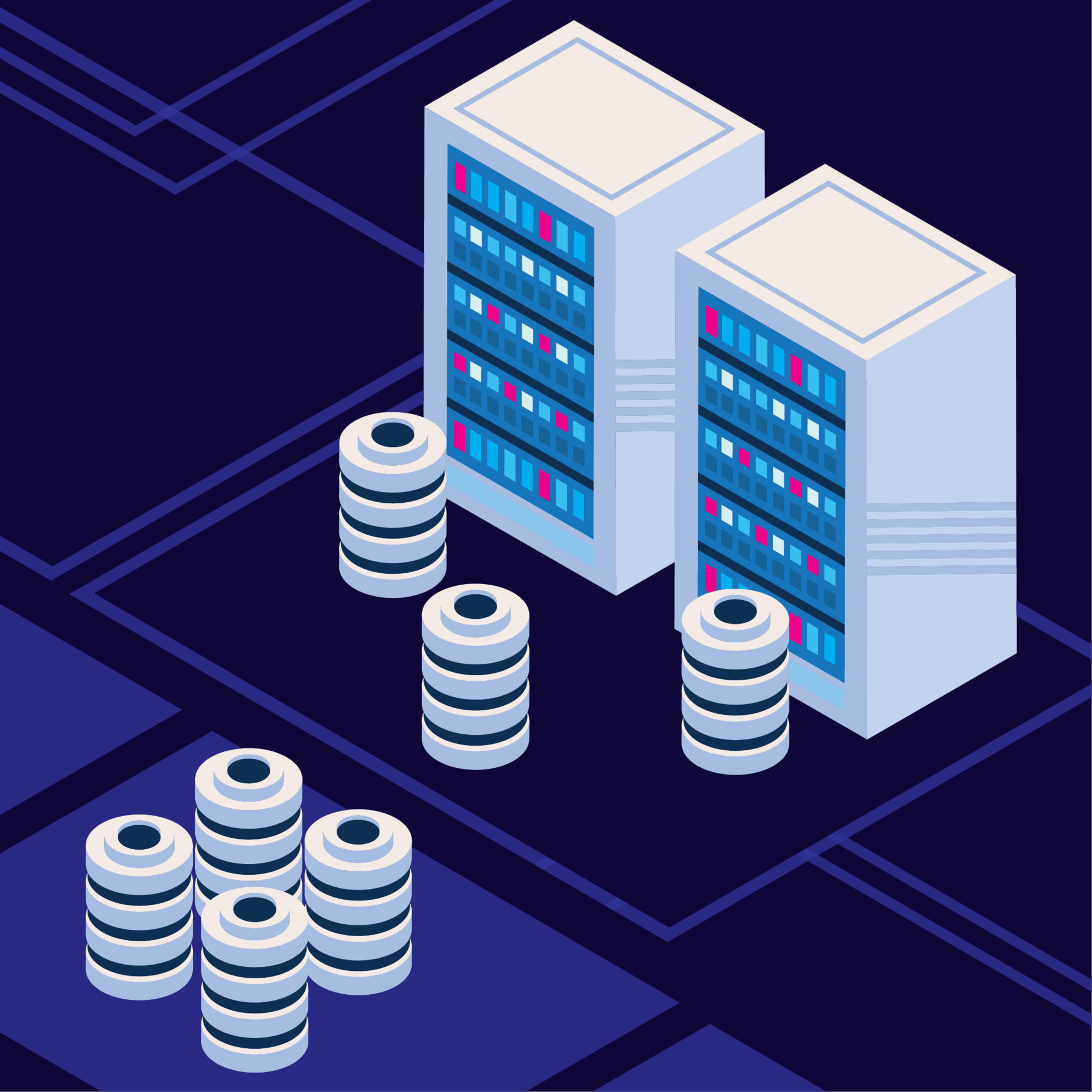 storage tech database 11208381 Vector Art at Vecteezy