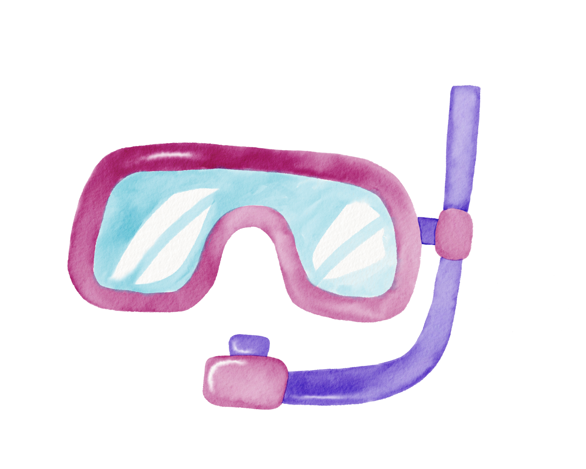 Watercolor Diving Goggles 11208652 Png