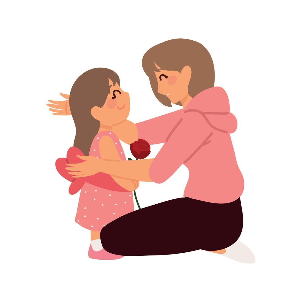 mother and daughter 11208973 Vector Art at Vecteezy