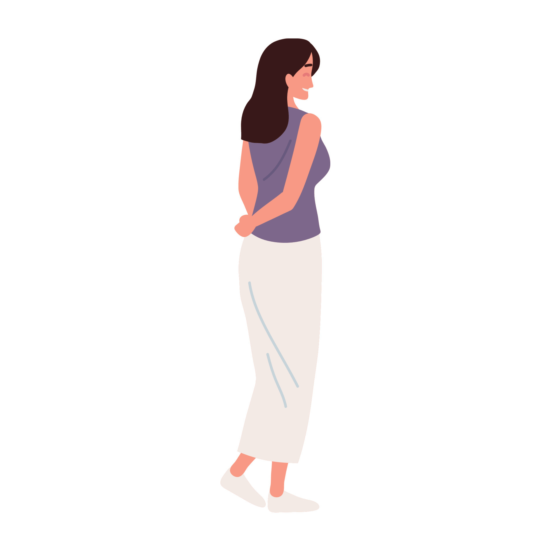 Woman Standing Back View 11210954 Vector Art At Vecteezy