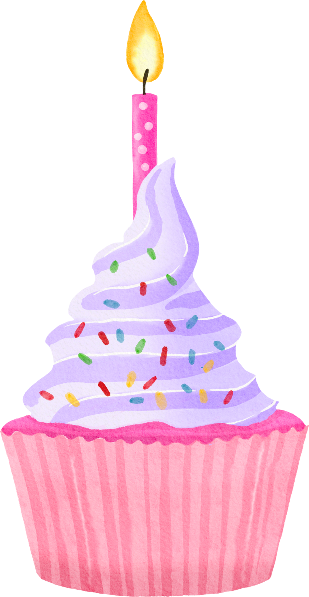 Pink Birthday Cupcake Clipart