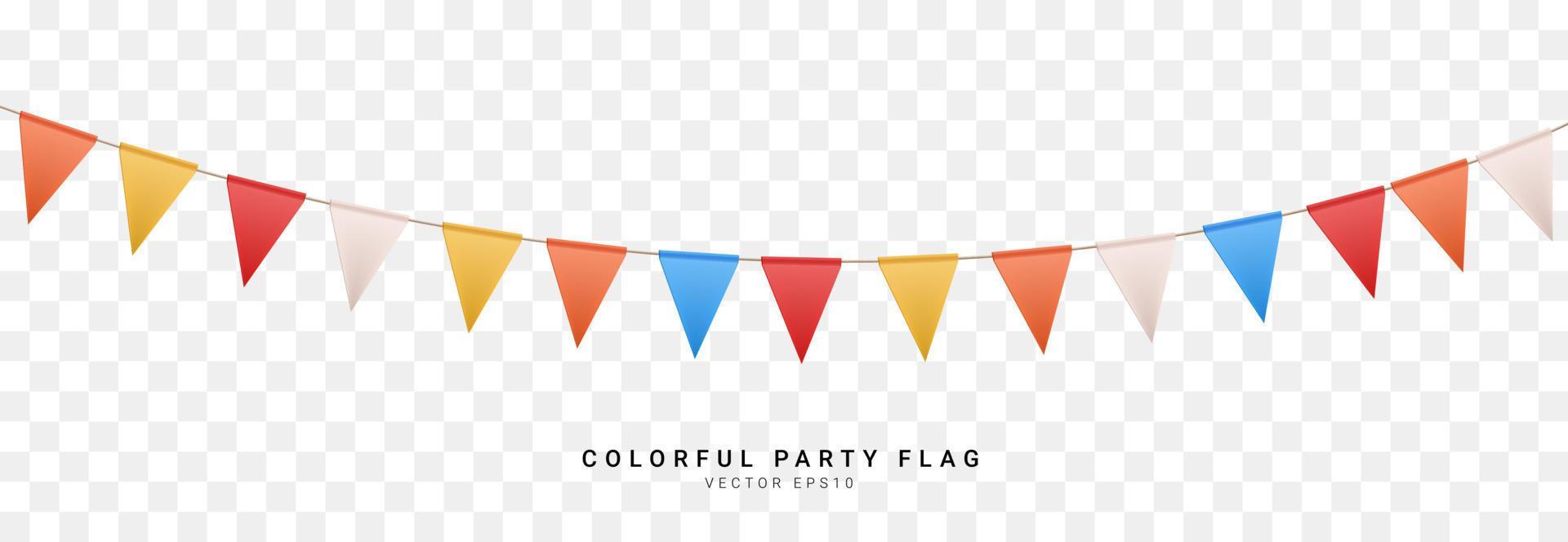 colorful 3D triangle flag party, decoration element, Vector ...