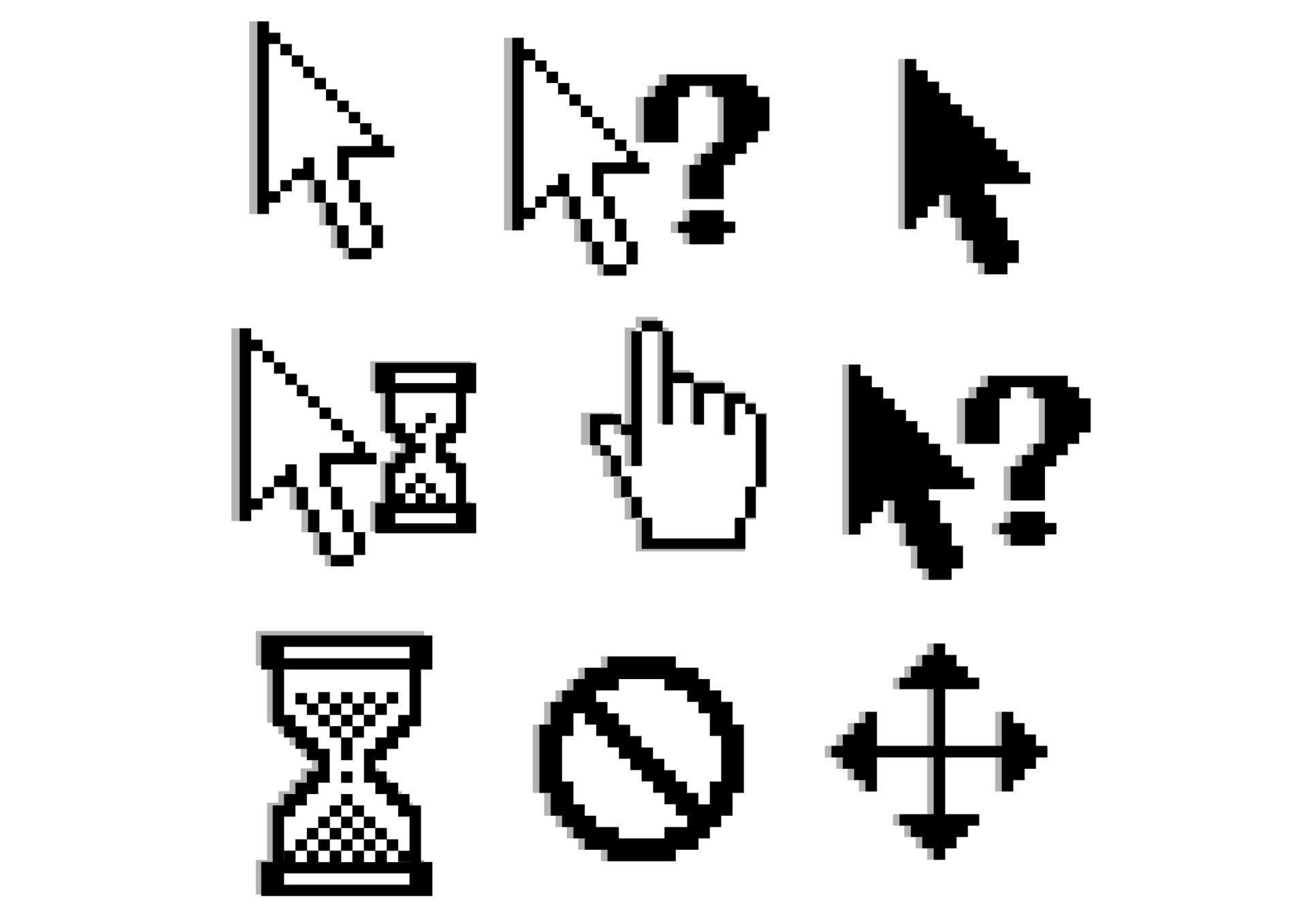 Pixelated pointers graphics 11214860 Vector Art at Vecteezy