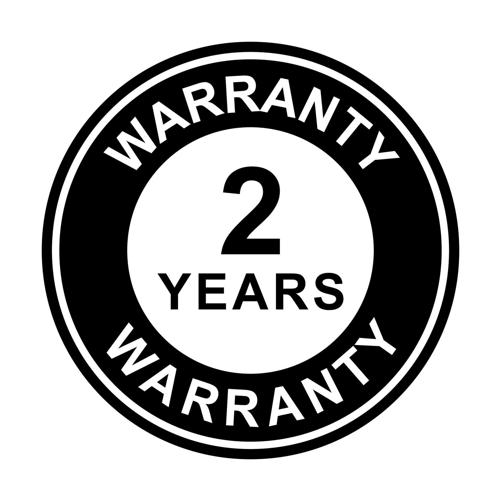 2 years warranty stamp icon vector for graphic design, logo, website, social media, mobile app ...