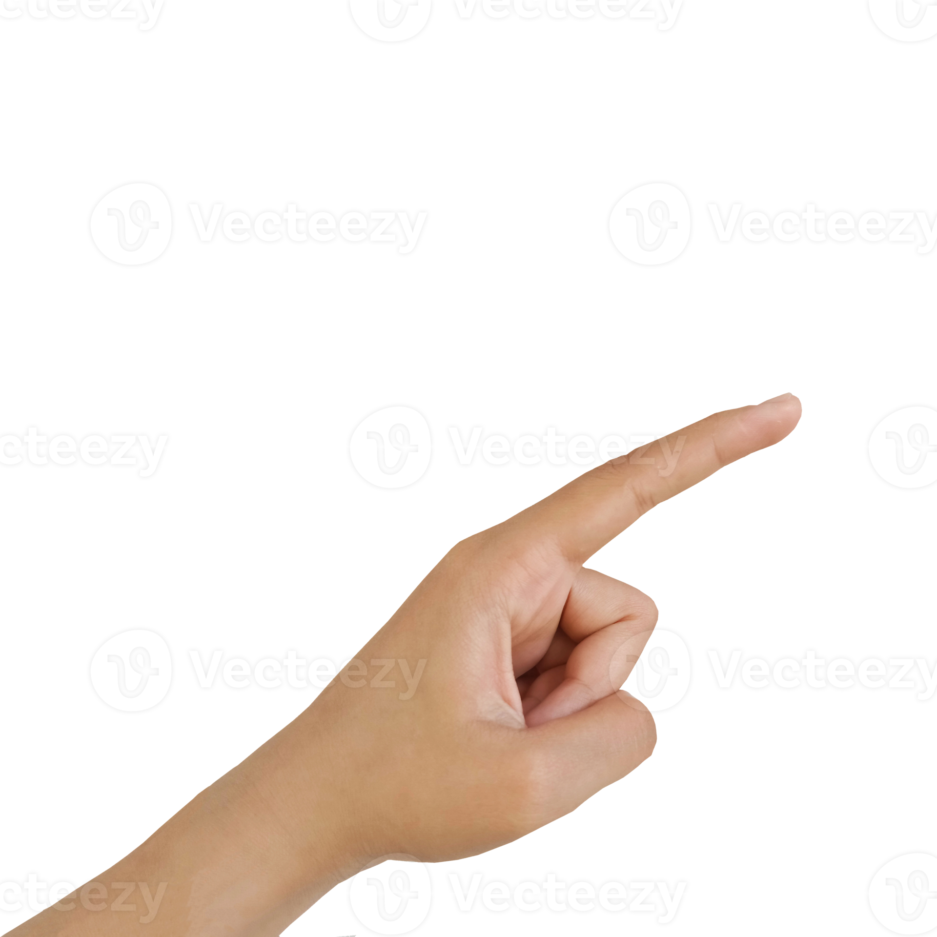 Close up Asian female 15-20 age hand pointing with index finger ...