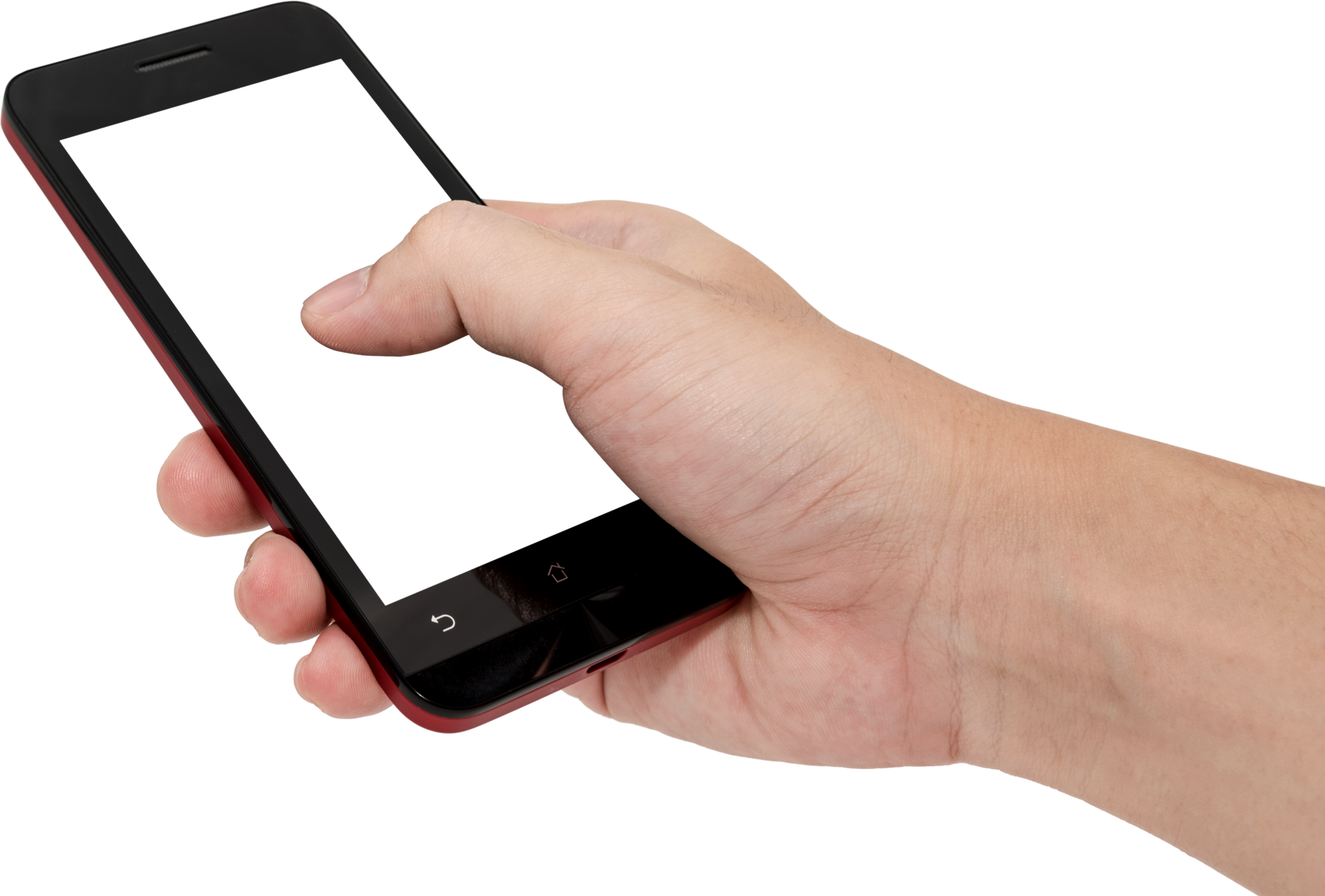 Man Hand Holding Black Smartphone Isolated 11222245 Png