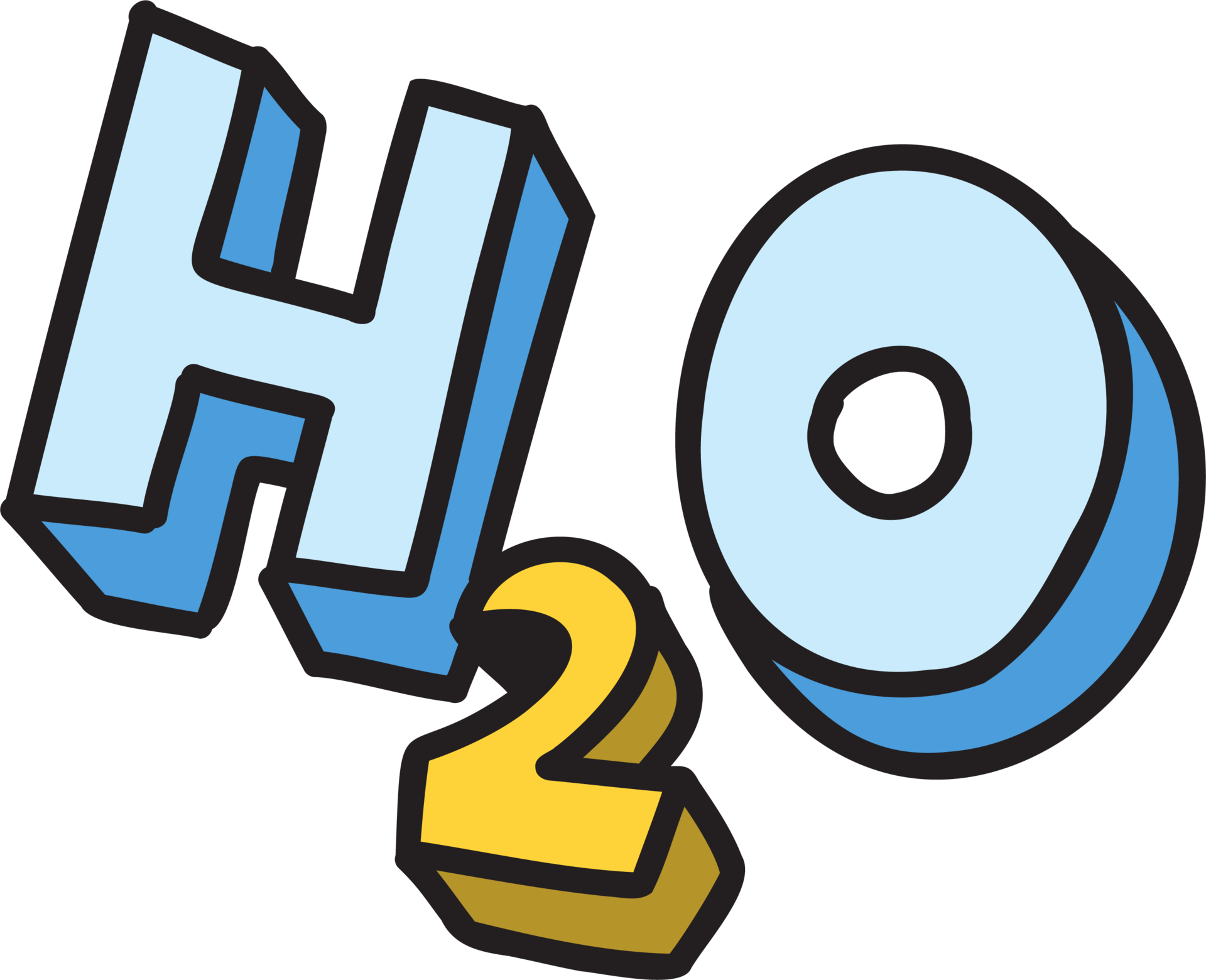 illustration de lettres d'eau h2o dessinées à la main sur fond transparent 11222547 PNG