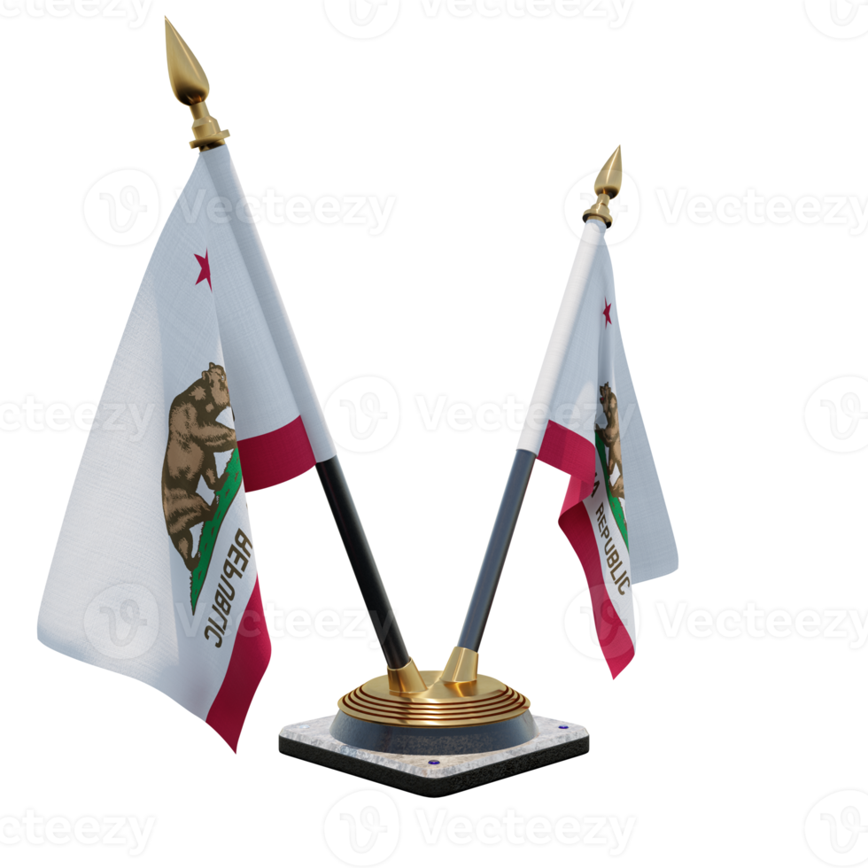 California 3d Illustration Double V Desk Flag Stand 11222803 Png