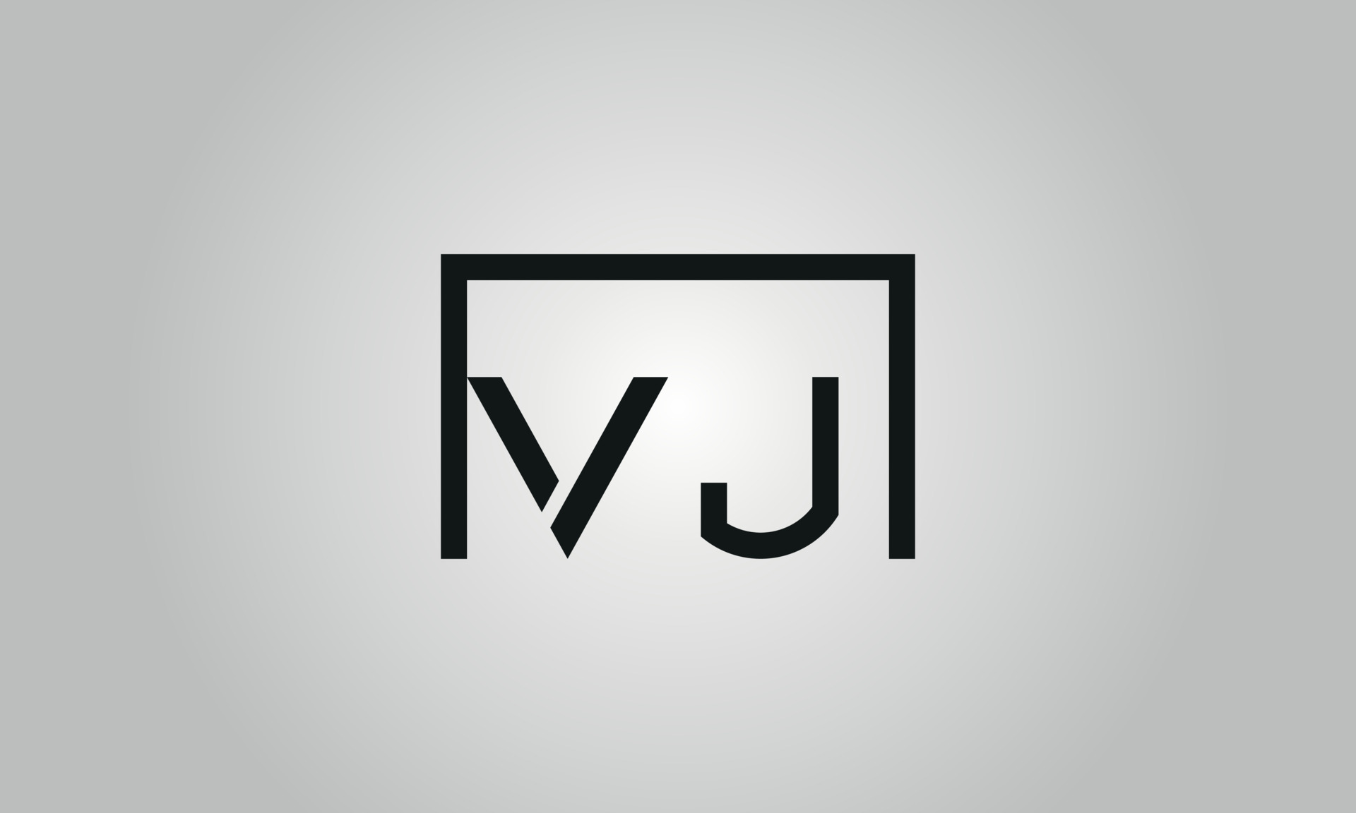diseño del logotipo de la letra vj. logotipo de vj con forma cuadrada en colores negros vector ...