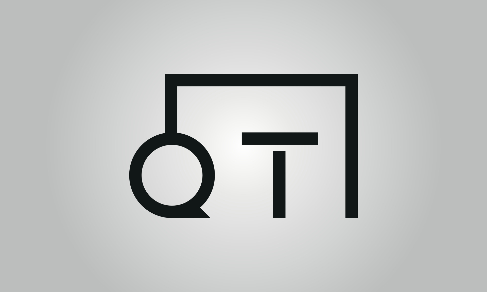 Letter QT logo design. QT logo with square shape in black colors vector ...