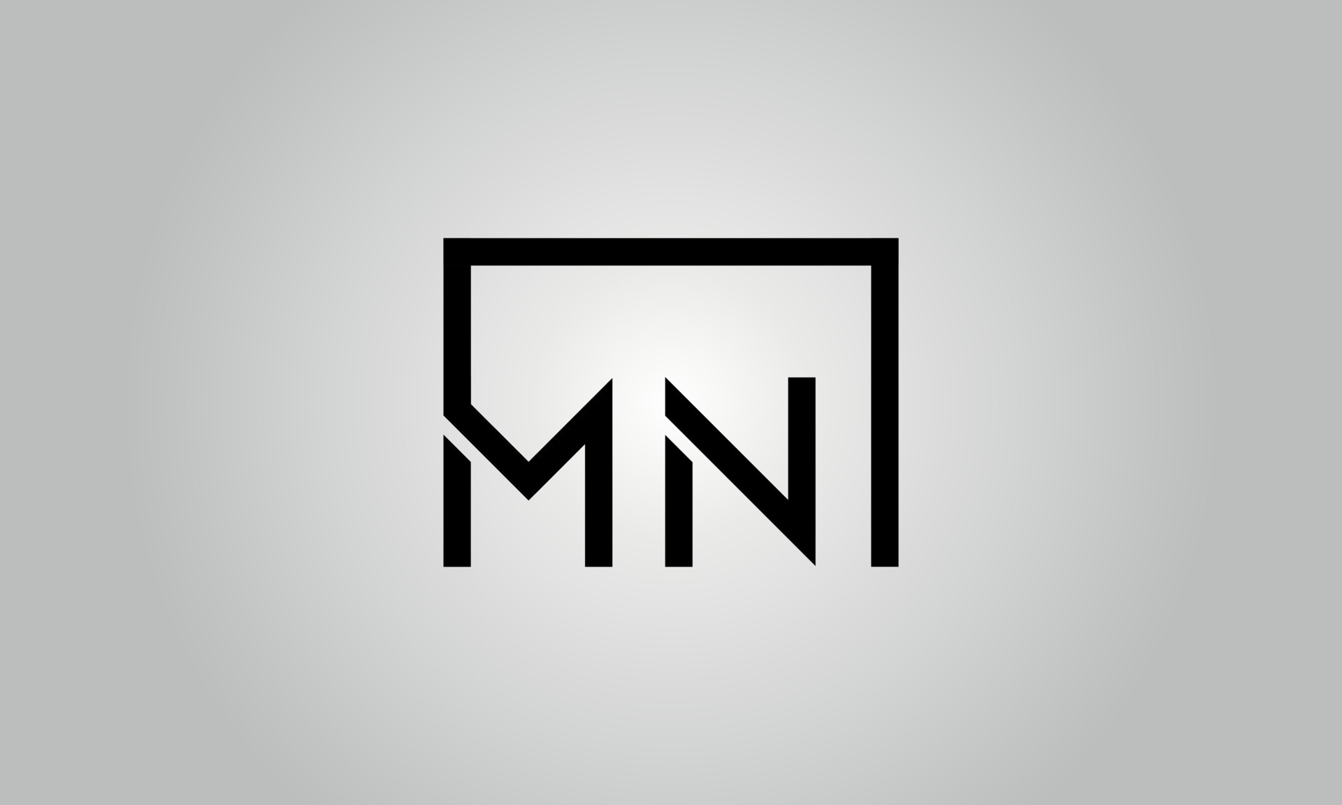diseño del logotipo de la letra mn. logotipo de mn con forma cuadrada en colores negros vector ...