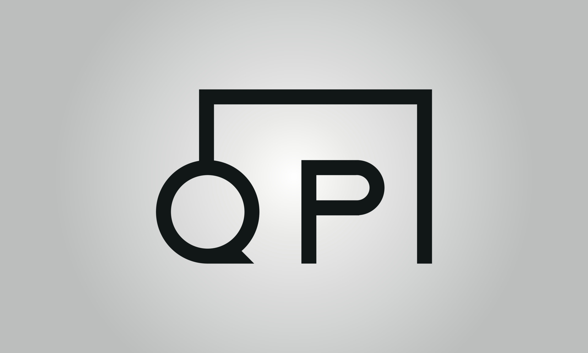 Letter QP logo design. QP logo with square shape in black colors vector ...