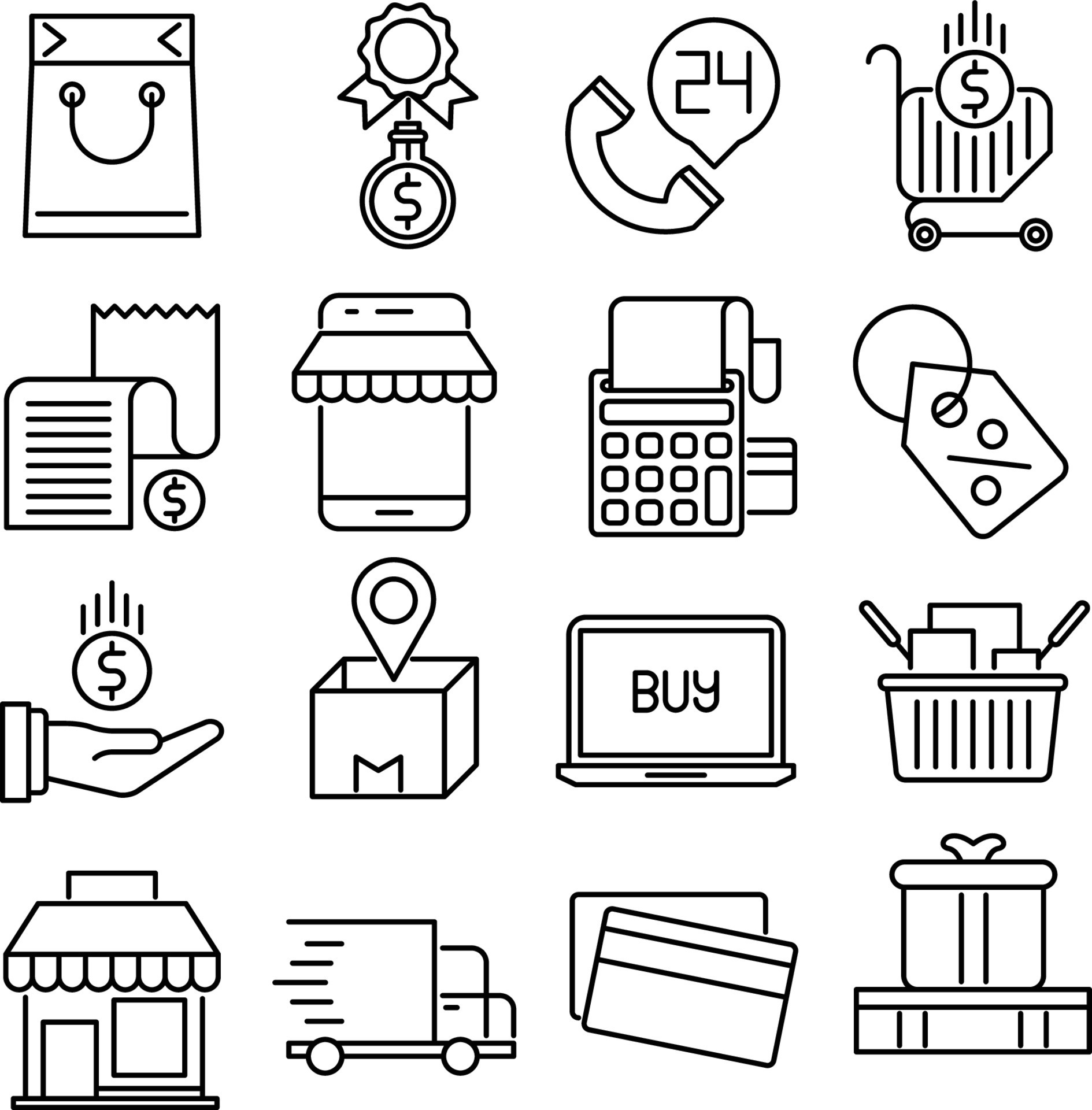 Commerce icons set 11225578 Vector Art at Vecteezy