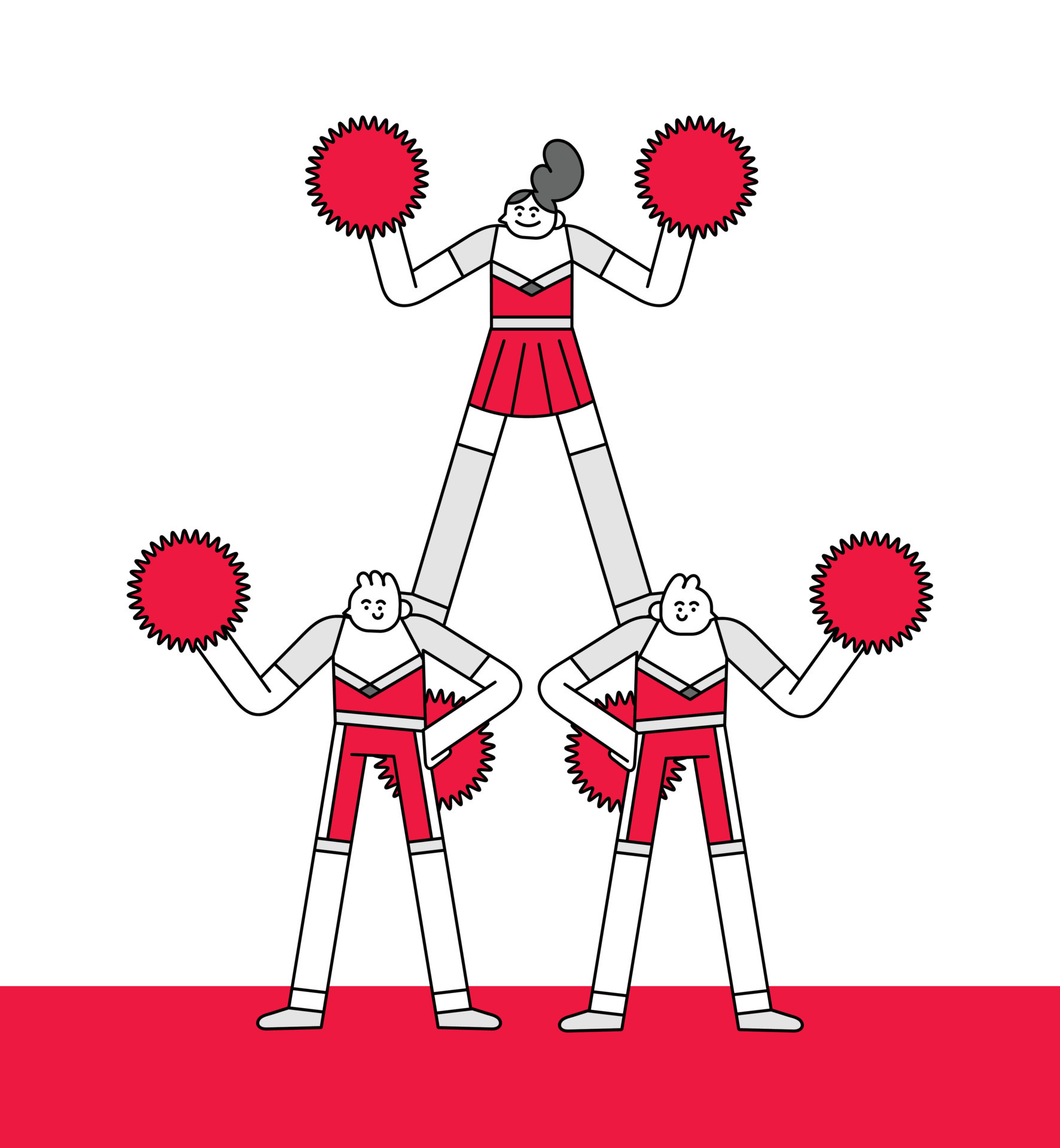 Cheerleader Standing Pose Hand Drawn Character Illustration 11225715 Vector Art At Vecteezy