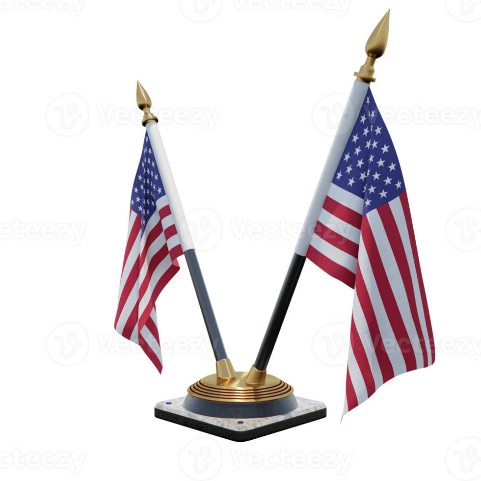 United States 3d Illustration Double V Desk Flag Stand 11228502 Png