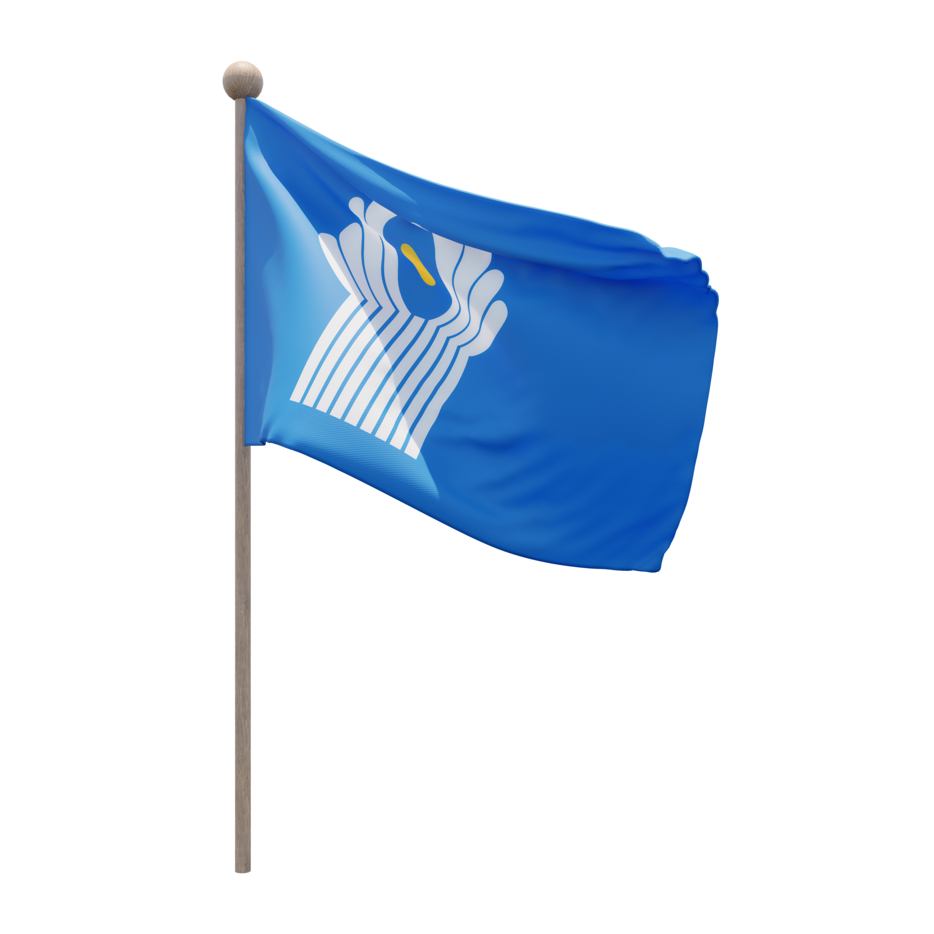 Free Commonwealth Of Independent States 3d Illustration Flag On Pole