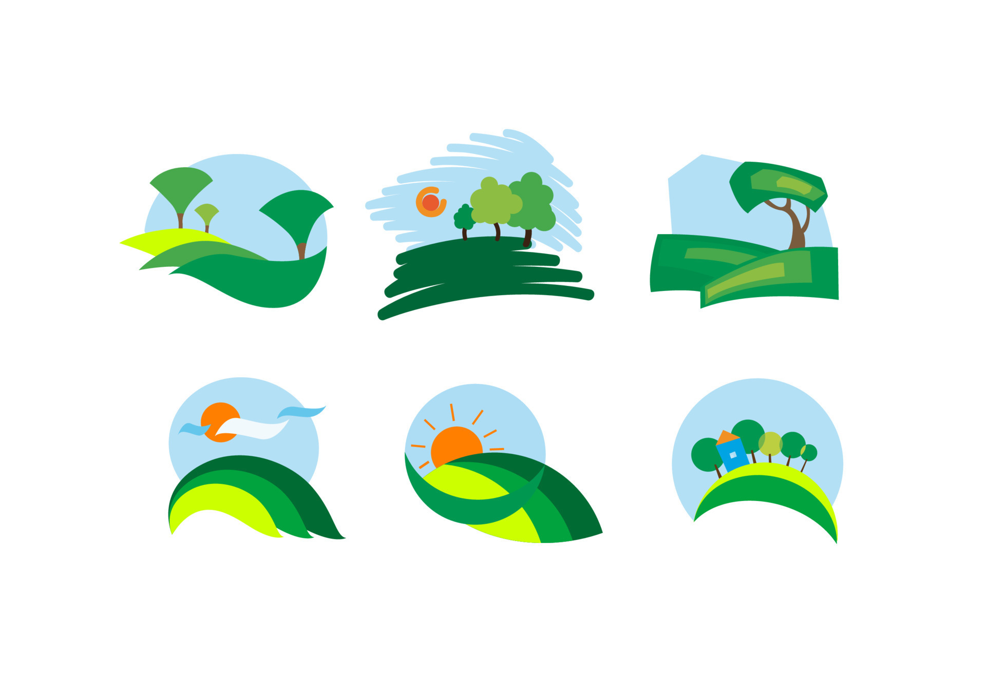 Nature landscape icons 11231023 Vector Art at Vecteezy