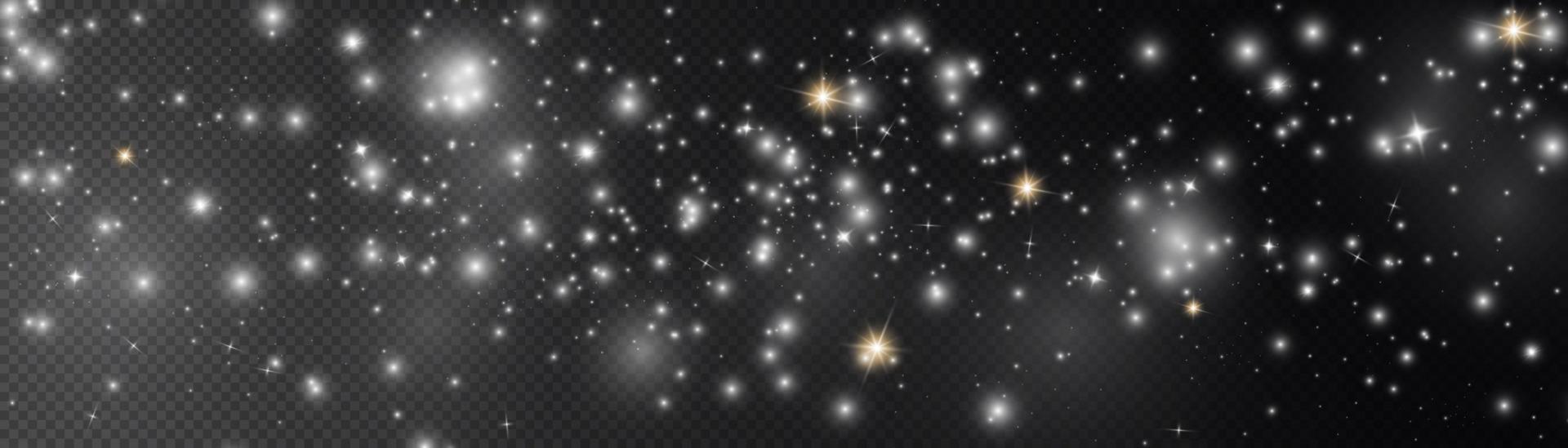 Vector white glitter particles background effect for luxury greeting rich card. White sparks ...