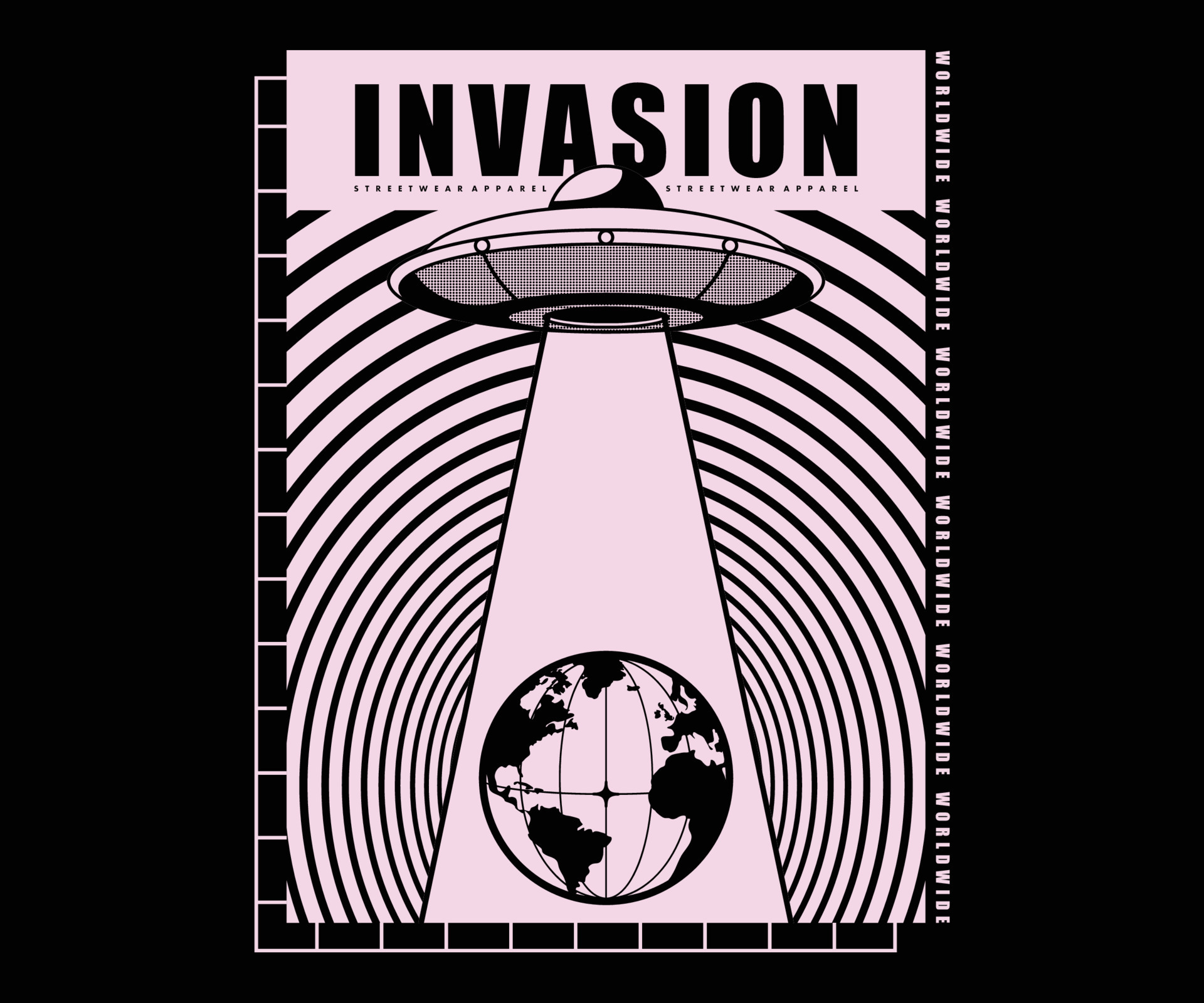Alien invasion, ufo t shirt design, vector graphic, typographic poster or tshirts street wear ...