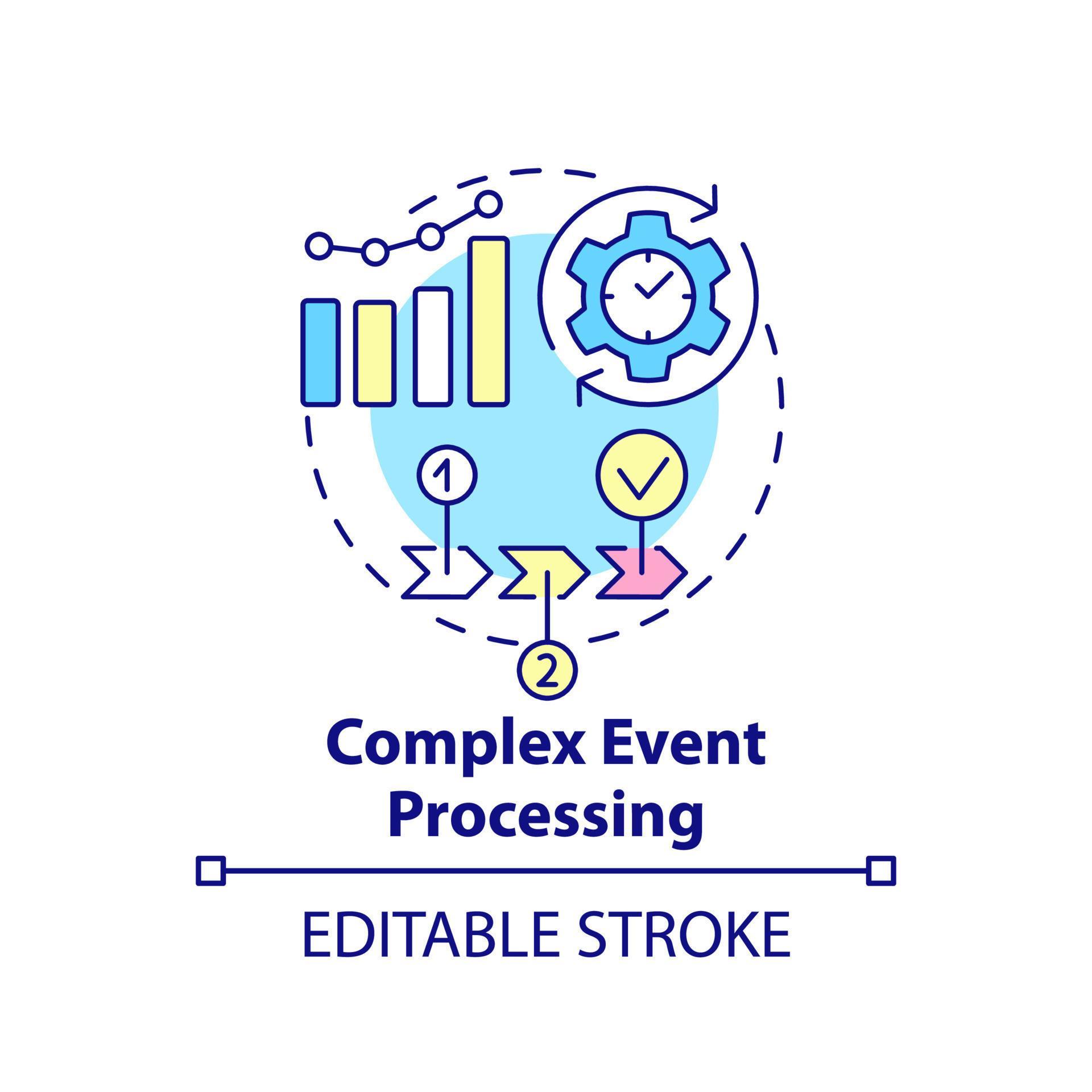Complex event processing concept icon. Business intelligence technology ... Complex event processing concept icon. Business intelligence technology ...