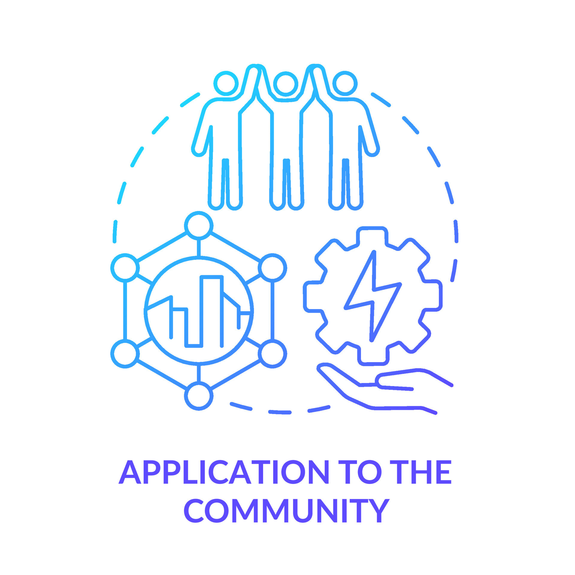 Application to community blue gradient concept icon. Sustainable energy ...