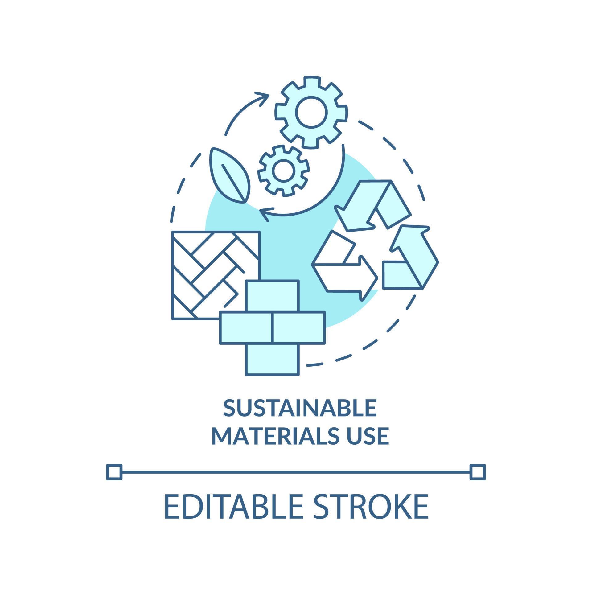 Sustainable Materials Use Turquoise Concept Icon Strong Point Of Green Architecture Abstract