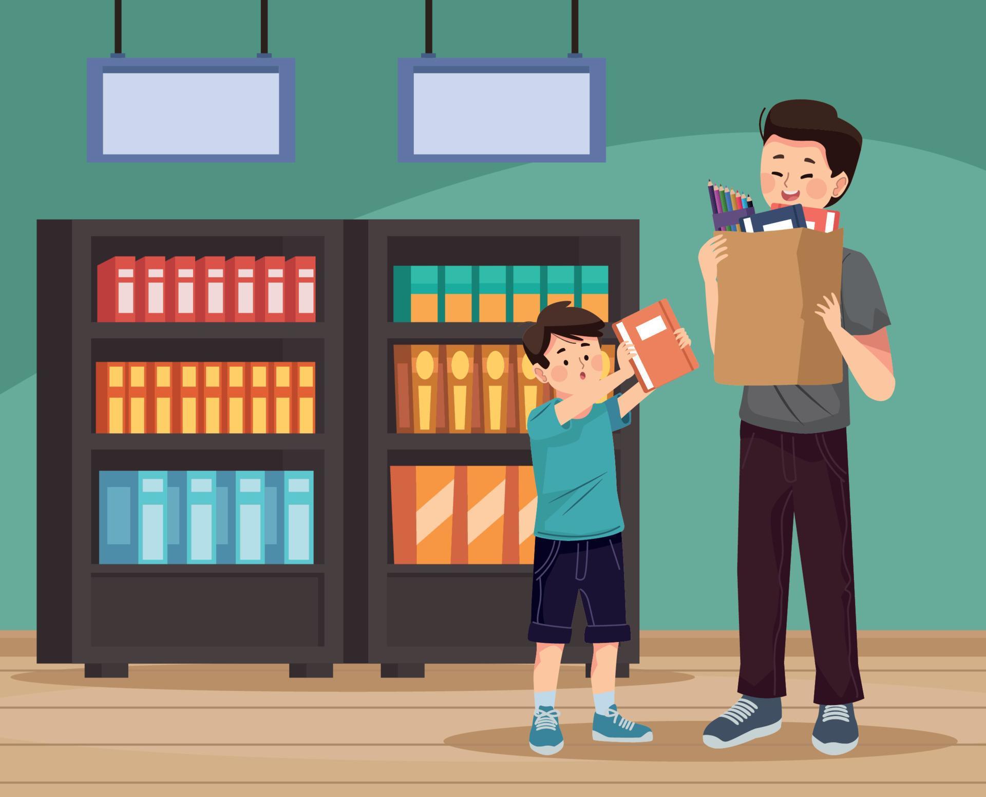 Dad And Son In School Supplies Store 11234055 Vector Art At Vecteezy dad-and-son-in-school-supplies-store-11234055-vector-art-at-vecteezy