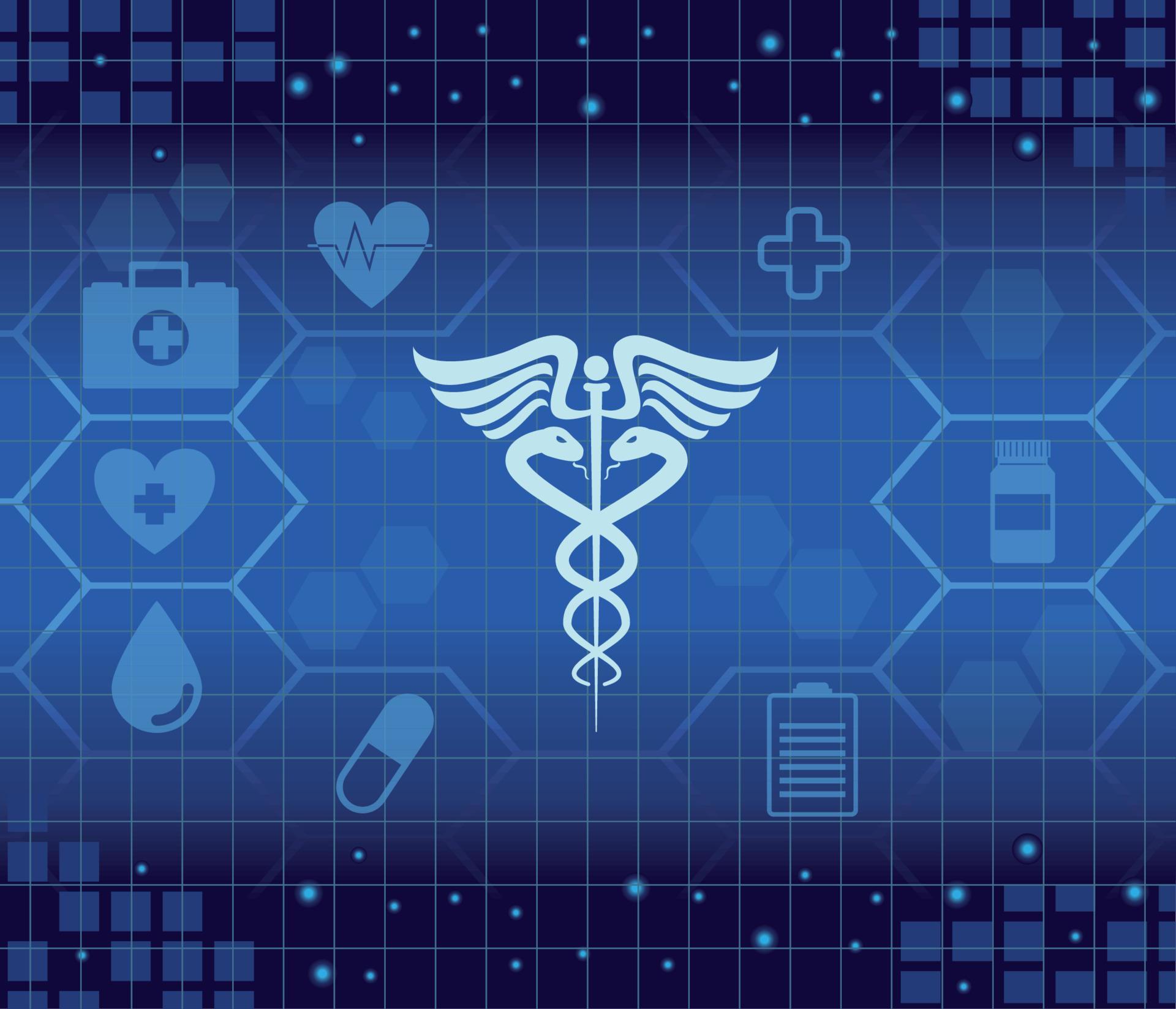 medical tech with caduceus symbol 11234124 Vector Art at Vecteezy