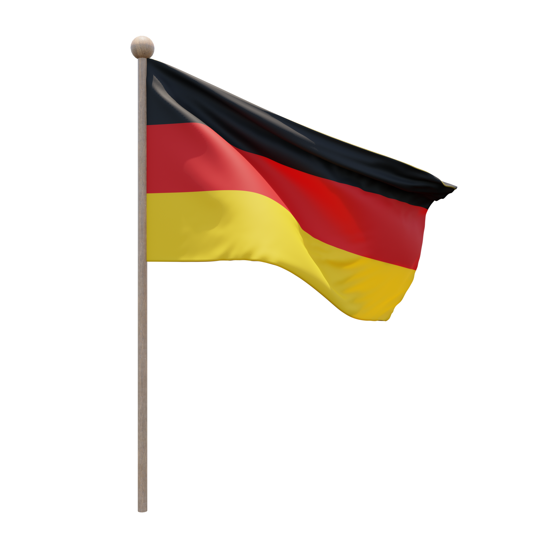 Germany 3d illustration flag on pole. Wood flagpole 11234613 PNG Germany 3d illustration flag on pole. Wood flagpole 11234613 PNG