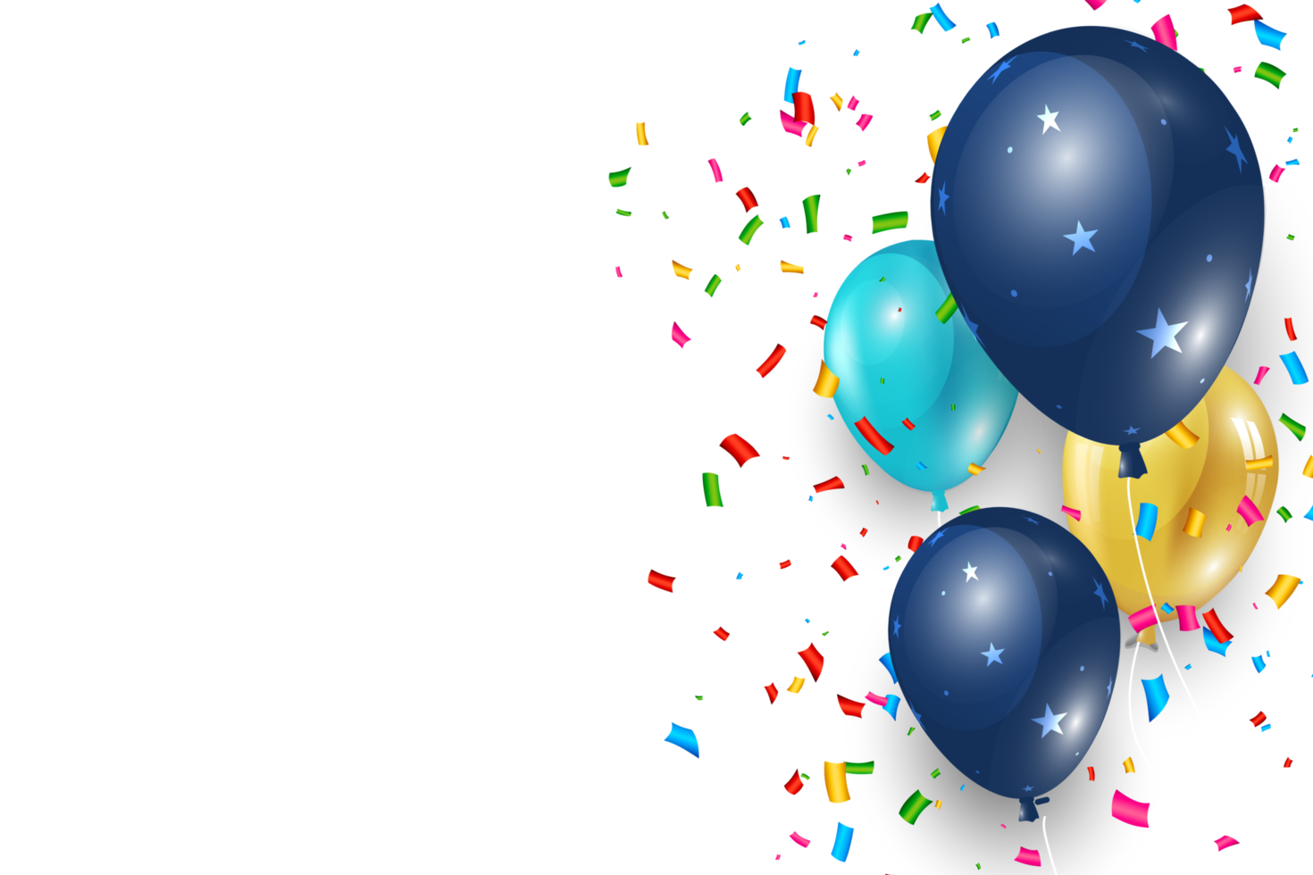 Borde De Celebración De Cumpleaños De Globos De Lujo Y Confeti 11236434 Png