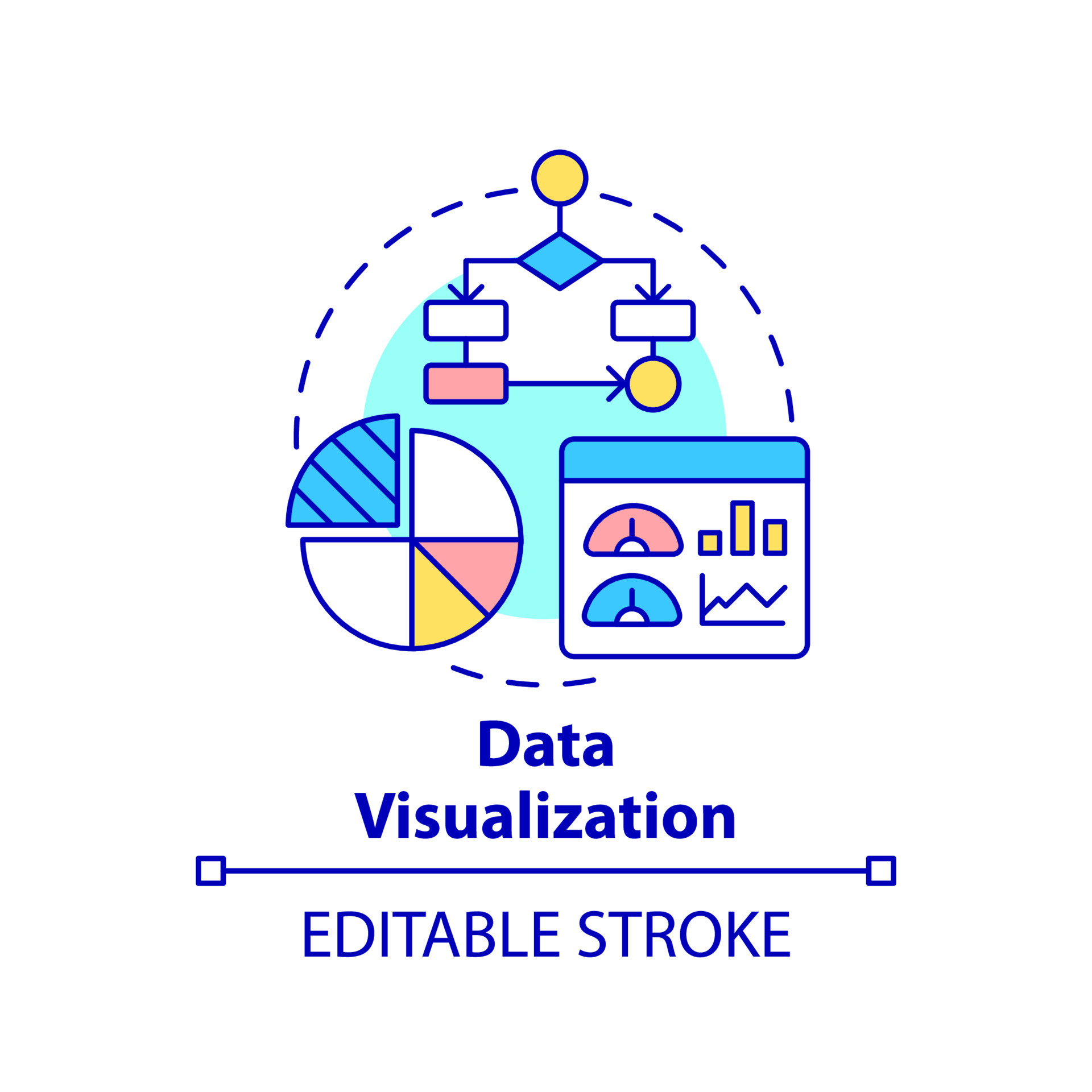 Data visualization concept icon. Business intelligence implementation ... Data visualization concept icon. Business intelligence implementation ...