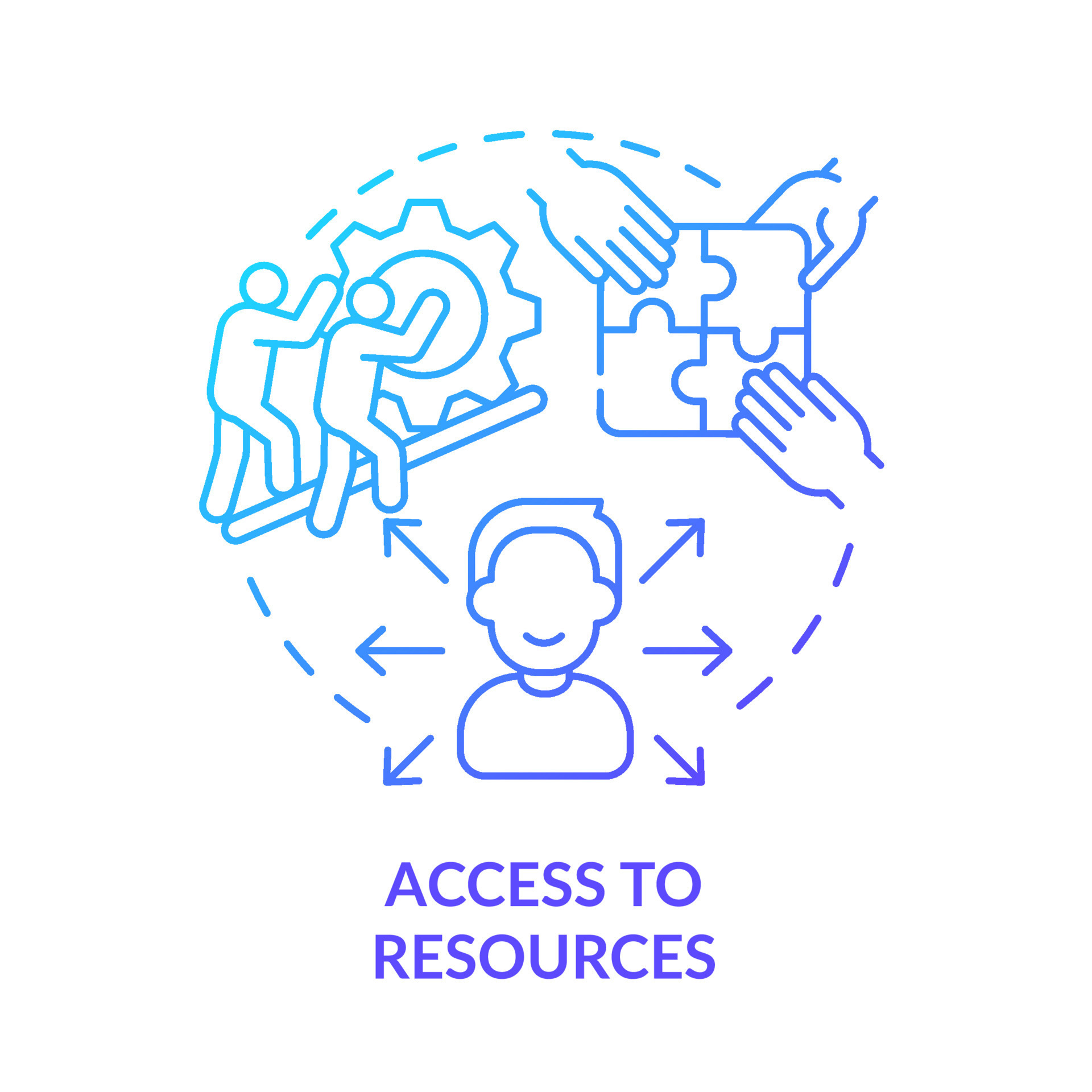 Access to resources blue gradient concept icon. Skills and competence ...