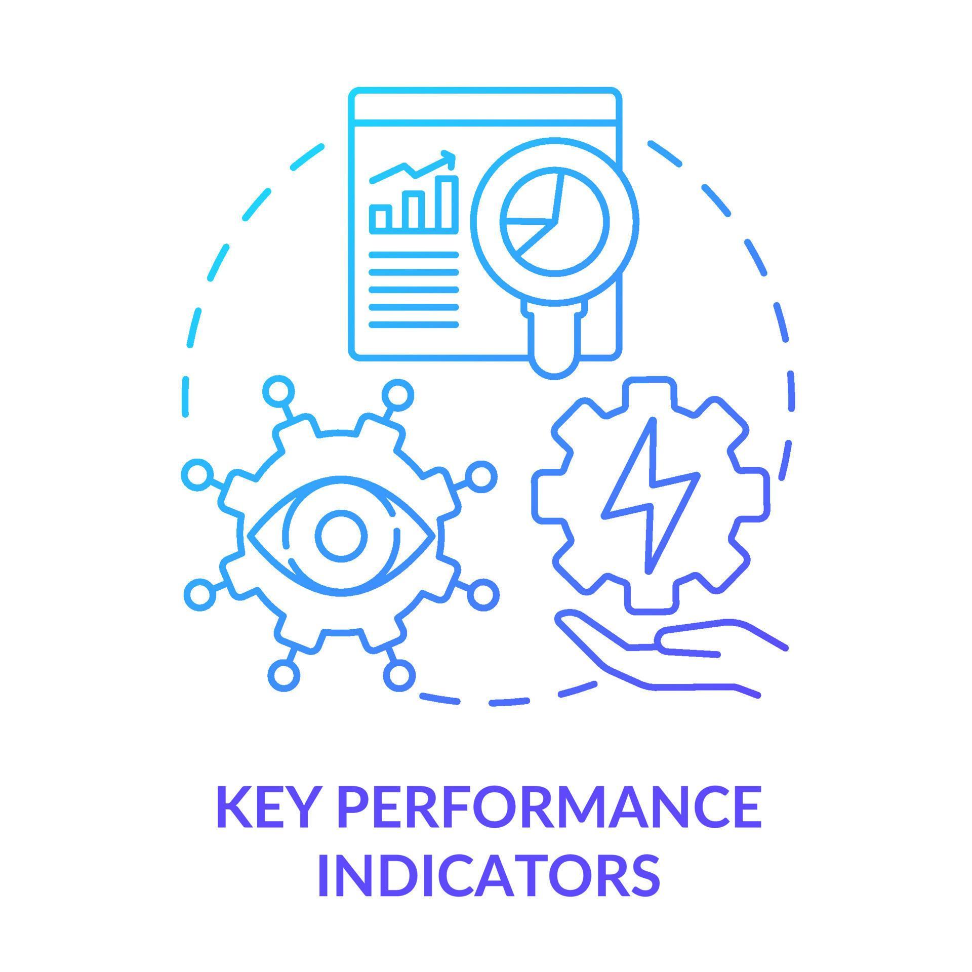 Key performance indicators blue gradient concept icon. Efficient energy ...