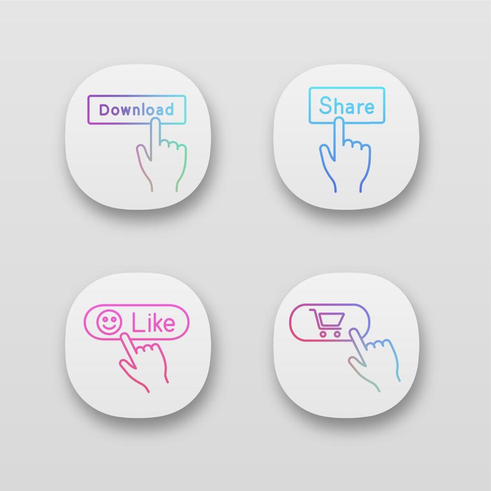 Click App Icons Set Download Share Like Buy Ui Ux User Interface Web Or Mobile