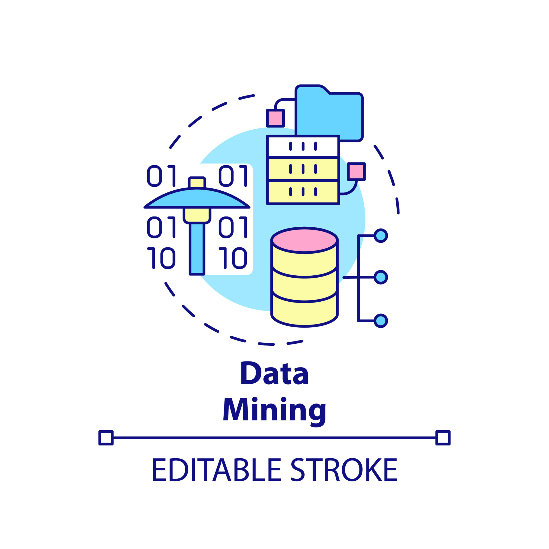 Data Mining Concept Icon Business Intelligence Technique Abstract Idea Thin Line Illustration