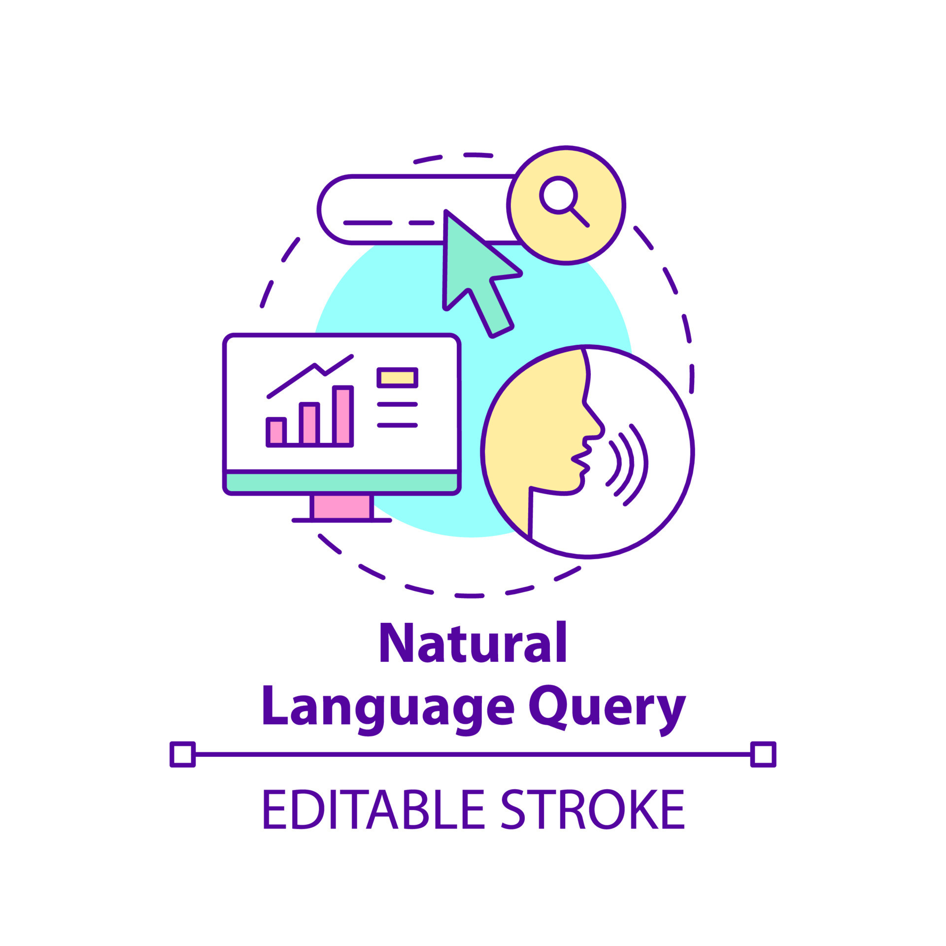 Natural Language Query Concept Icon Defining Augmented Analytics