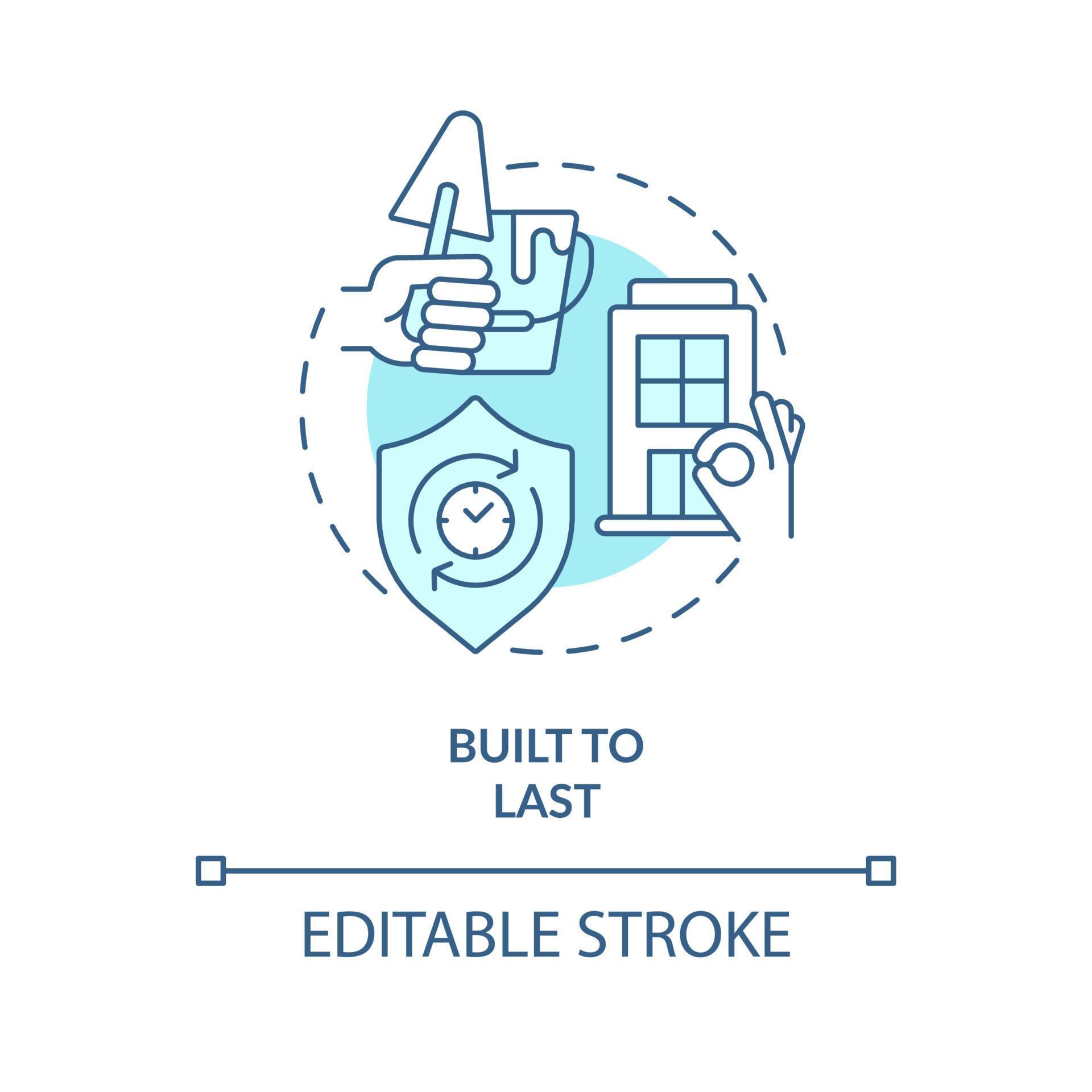 Built To Last Turquoise Concept Icon Advantage Of Sustainable Architecture Abstract Idea Thin