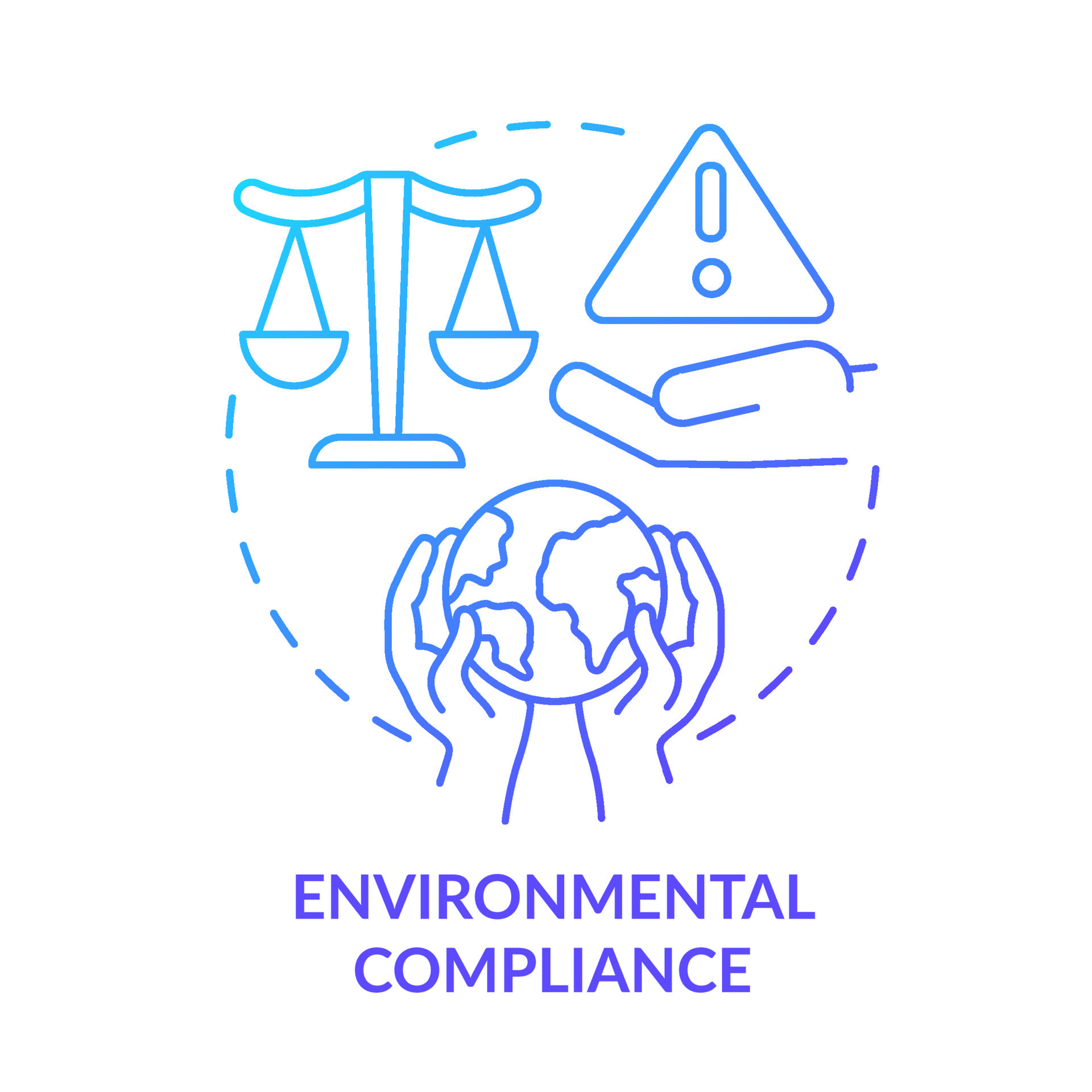Environmental Compliance Blue Gradient Concept Icon Manage Strategic Energy Abstract Idea Thin